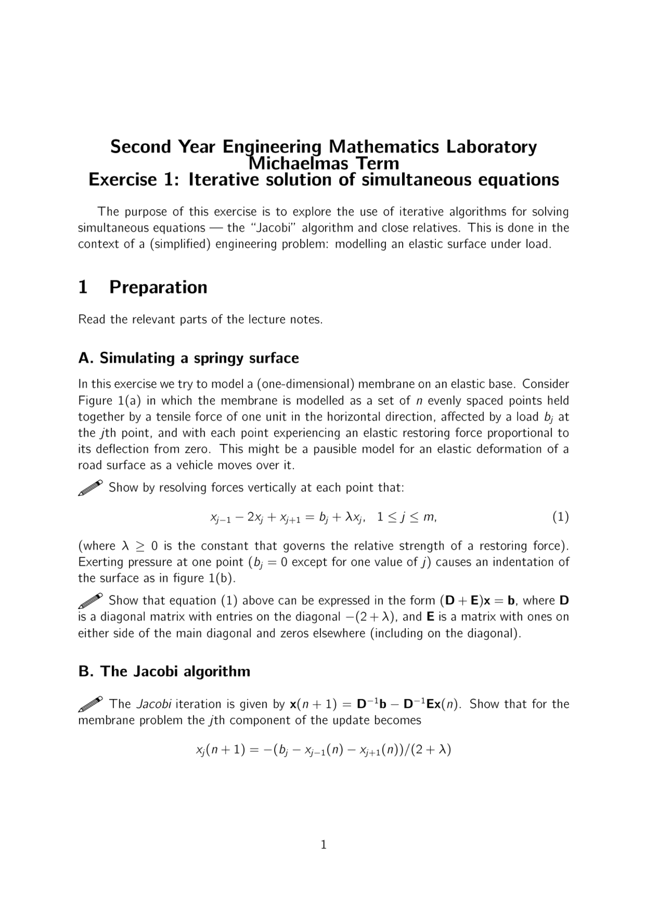 Iterative solution of simultaneous equations 1 Prepar | Study notes ...