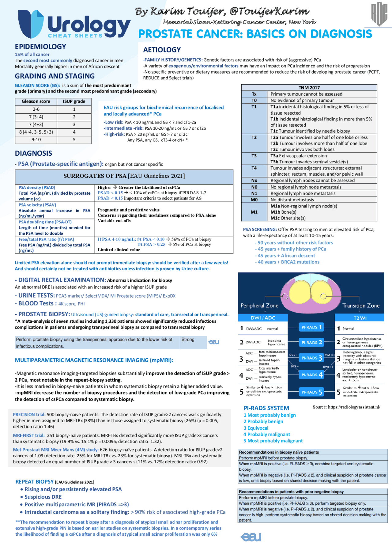 PROSTATE CANCER: BASICS ON DIAGNOSIS | Lecture notes Urology - Docsity