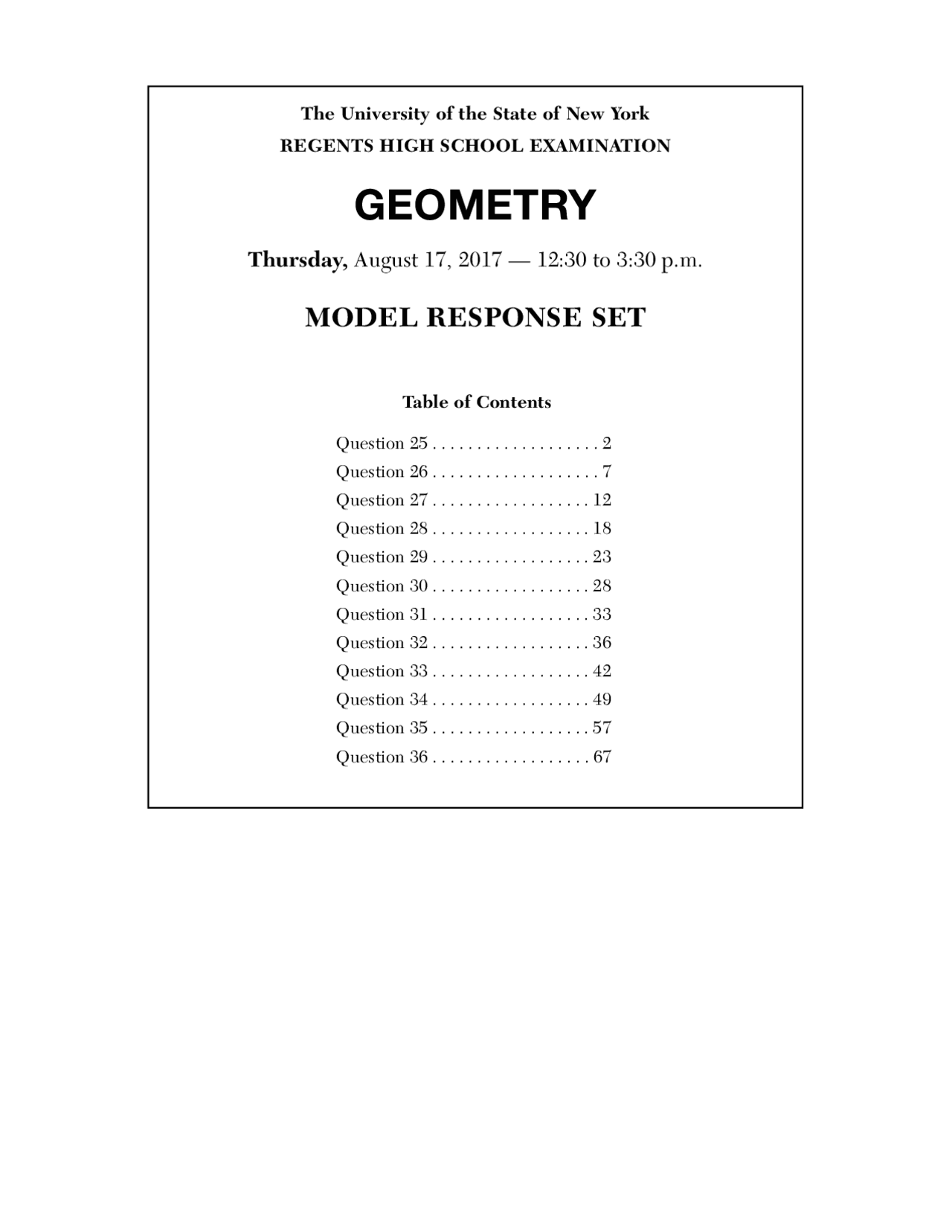 Geometry Problems from August '17 Exam | Study notes Geometry | Docsity