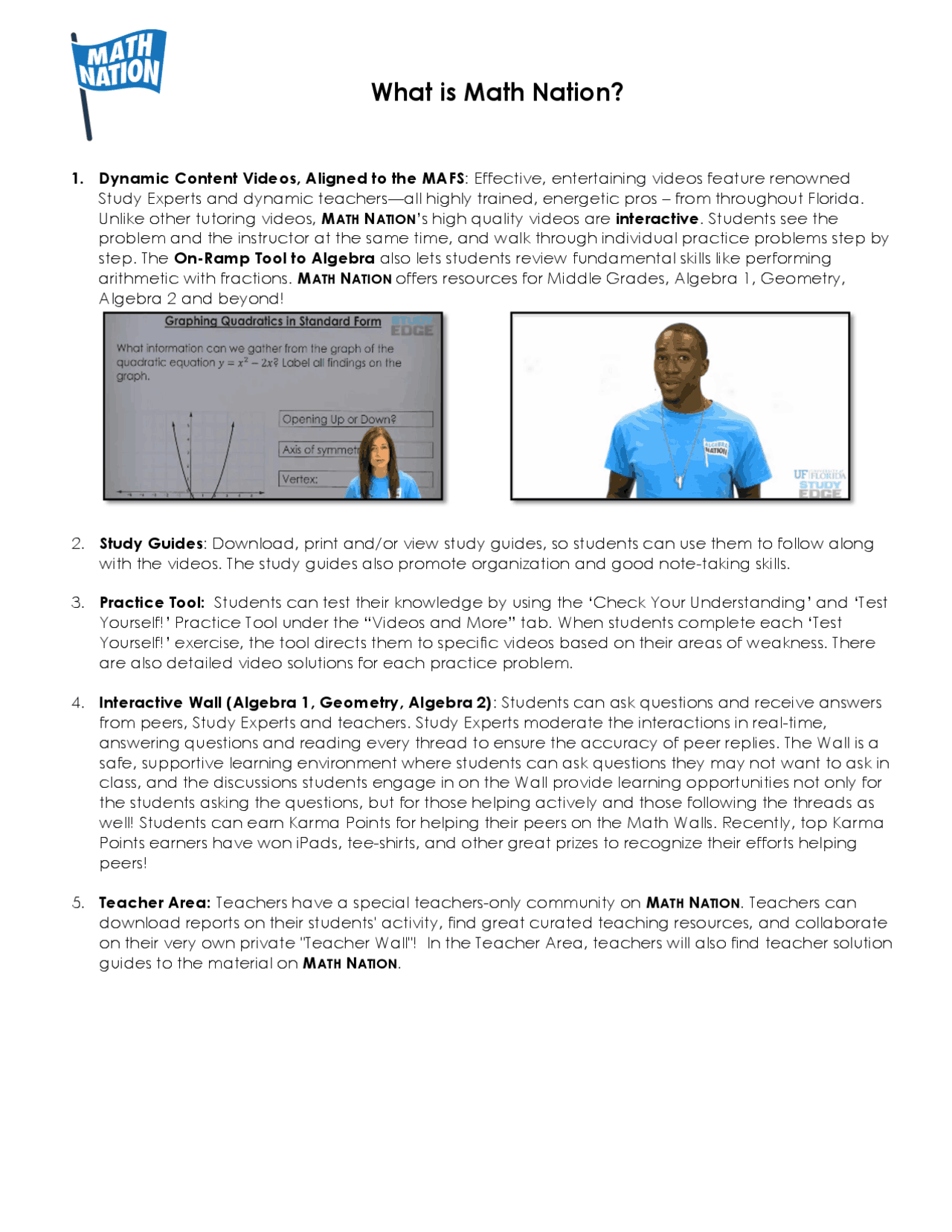 What is Math Nation? | Lecture notes Algebra | Docsity