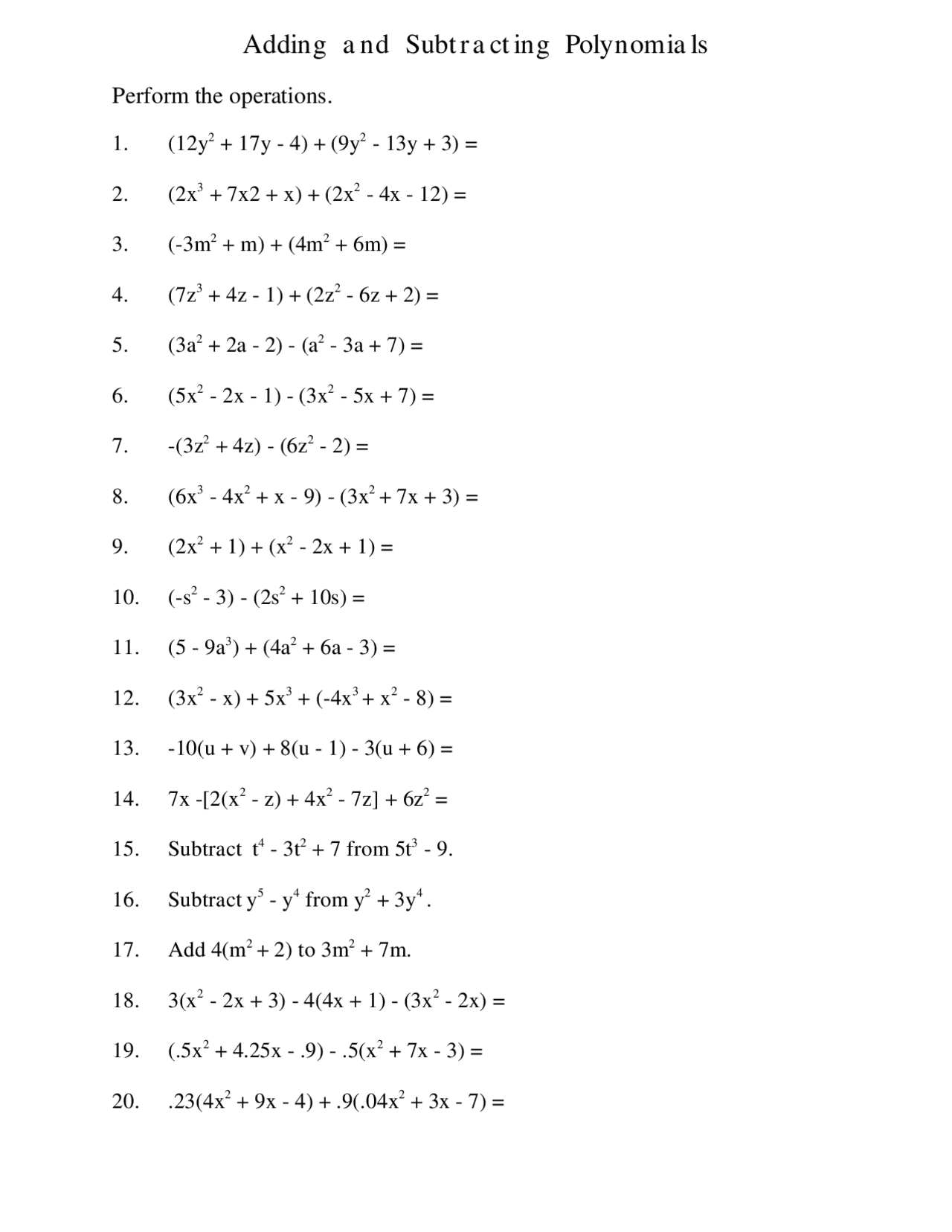 Adding And Subtracting Polynomials Study Notes Algebra Docsity adding-and-subtracting-polynomials-study-notes-algebra-docsity