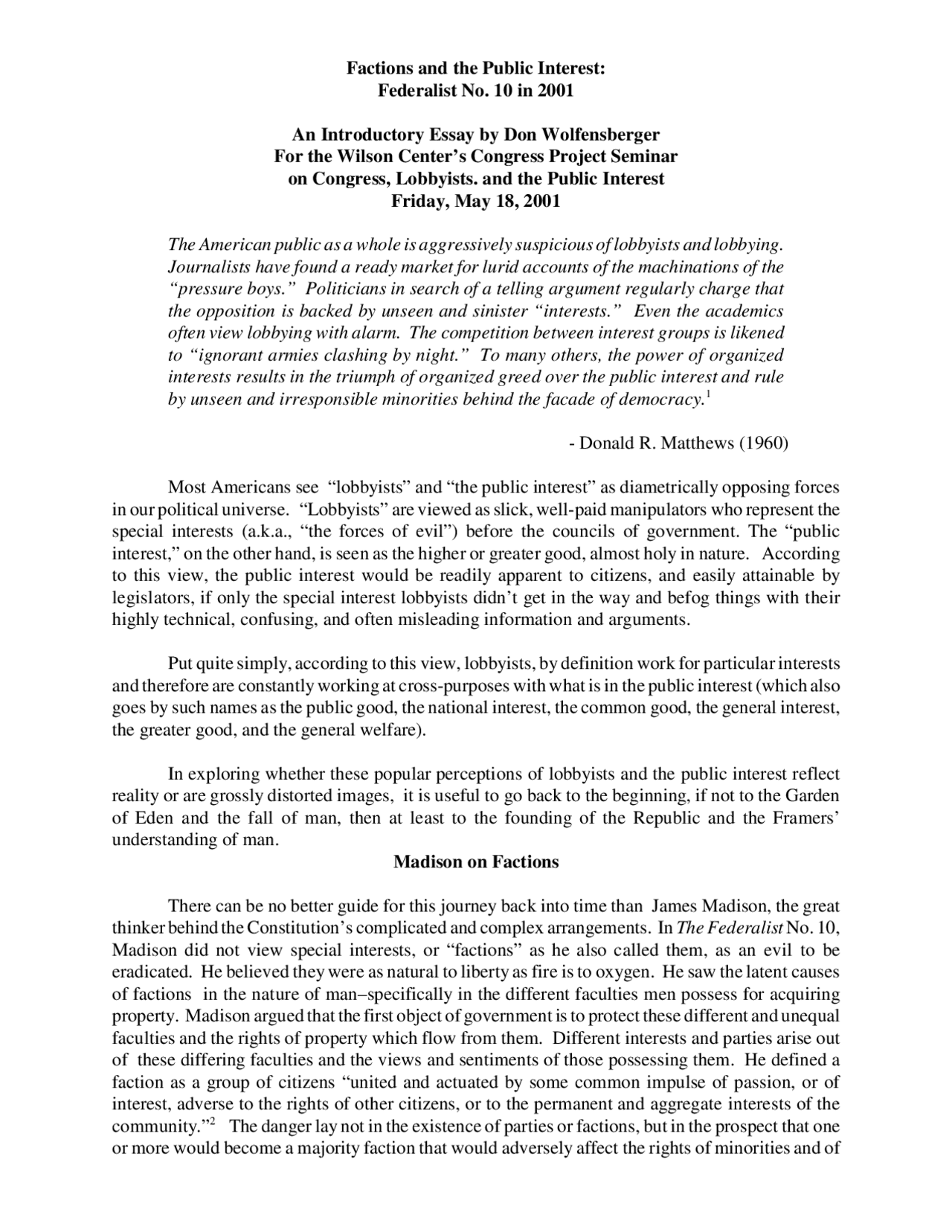 The Role of Interest Groups in American Politics: A Historical ...