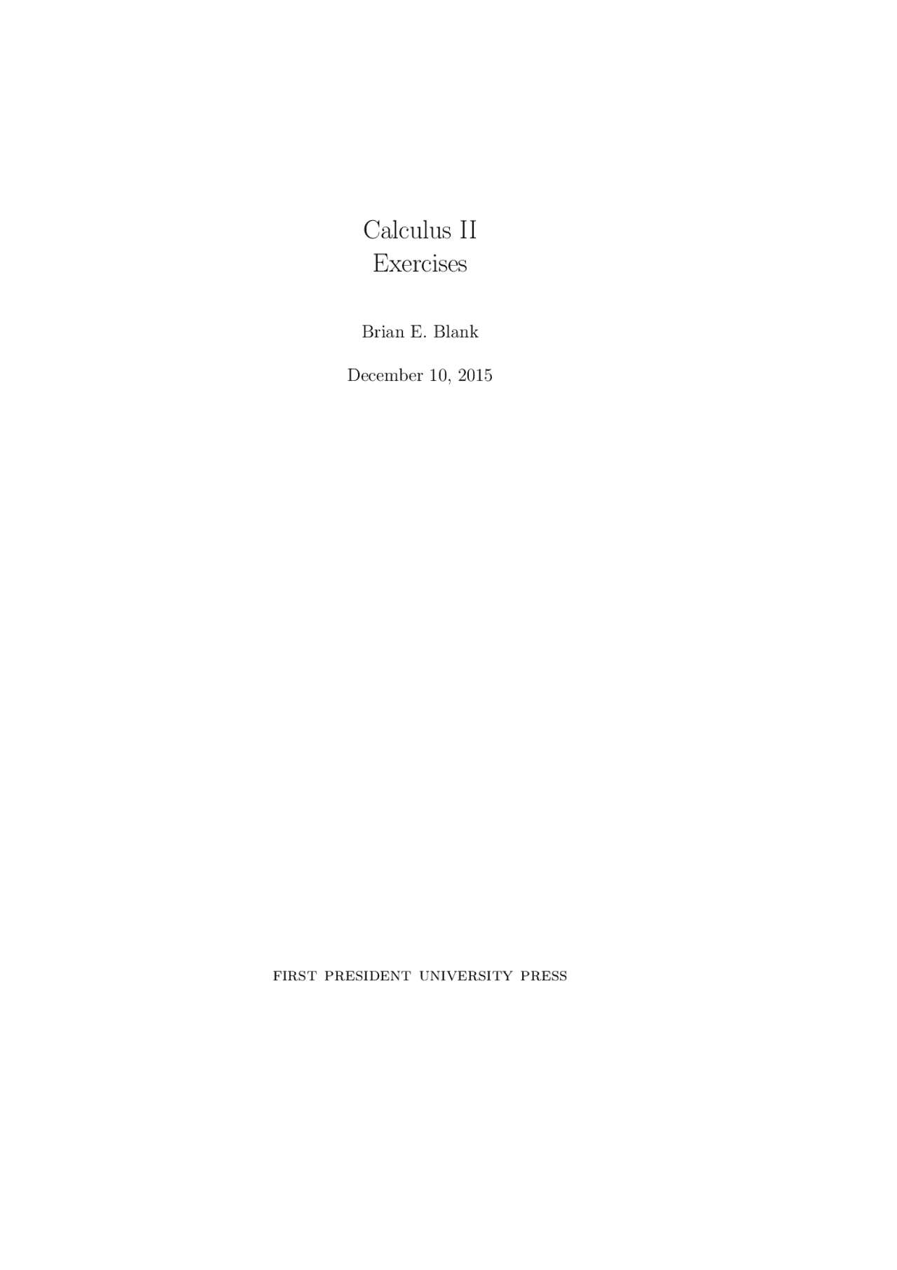Calculus Ii Exercises Exams Calculus Docsity