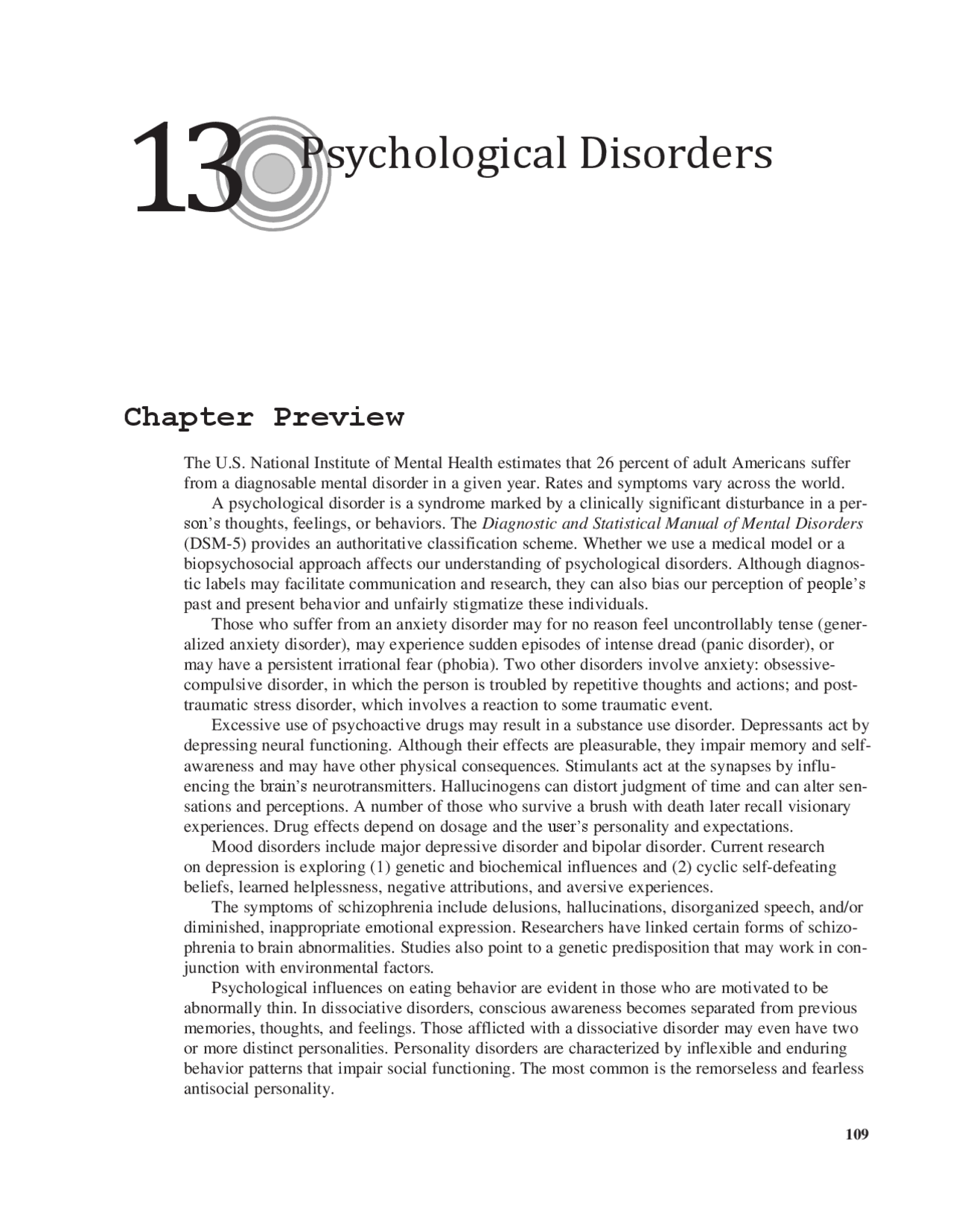 13 Psychological Disorders | Exercises Communication | Docsity