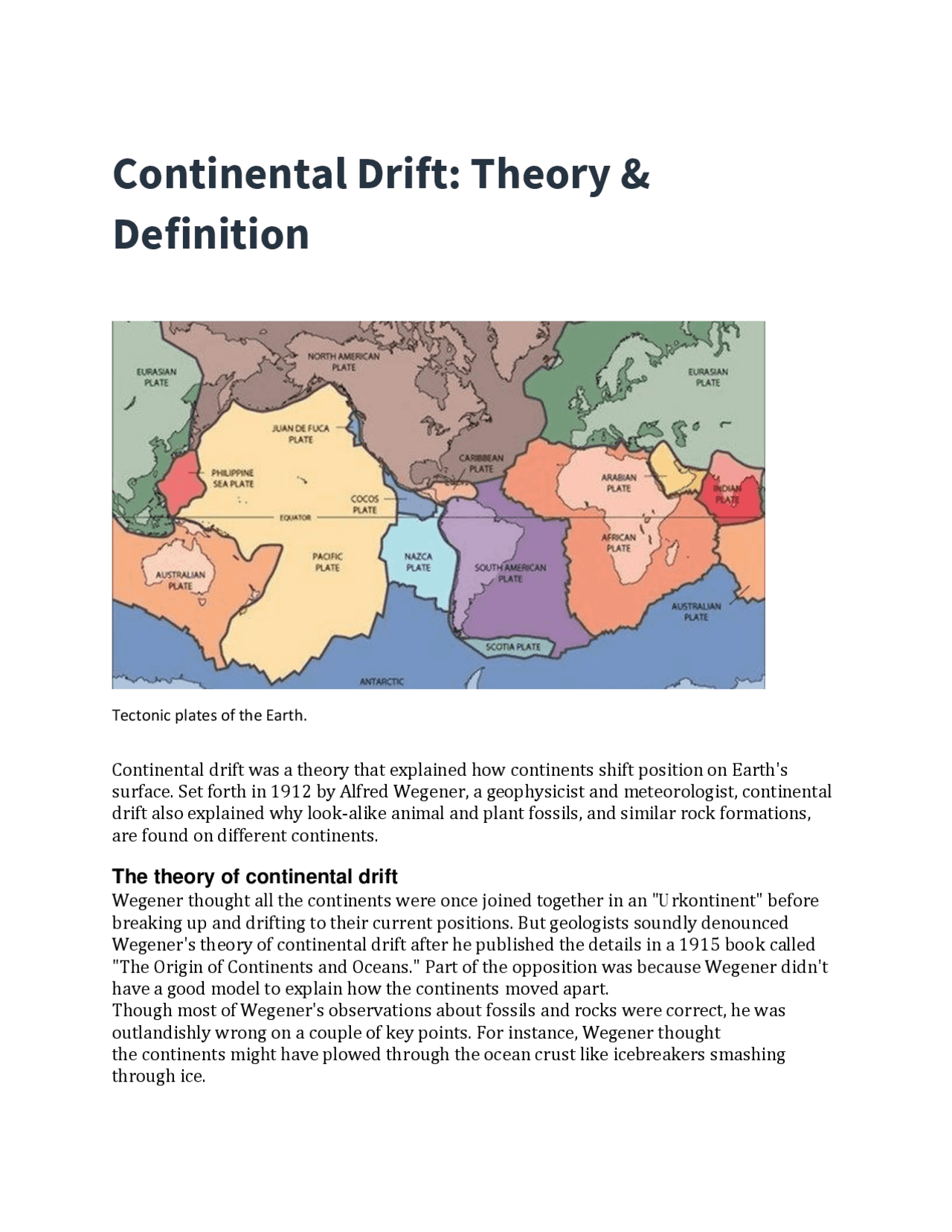 Continental Drift Theory Definition Study Notes Earth Sciences continental-drift-theory-definition-study-notes-earth-sciences