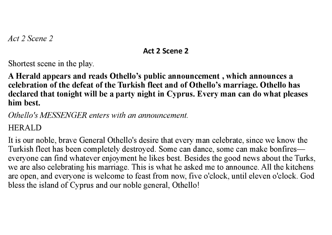 ppt othello act 2 scene 2 and 3 pdf.pdf | Lecture notes Dance | Docsity