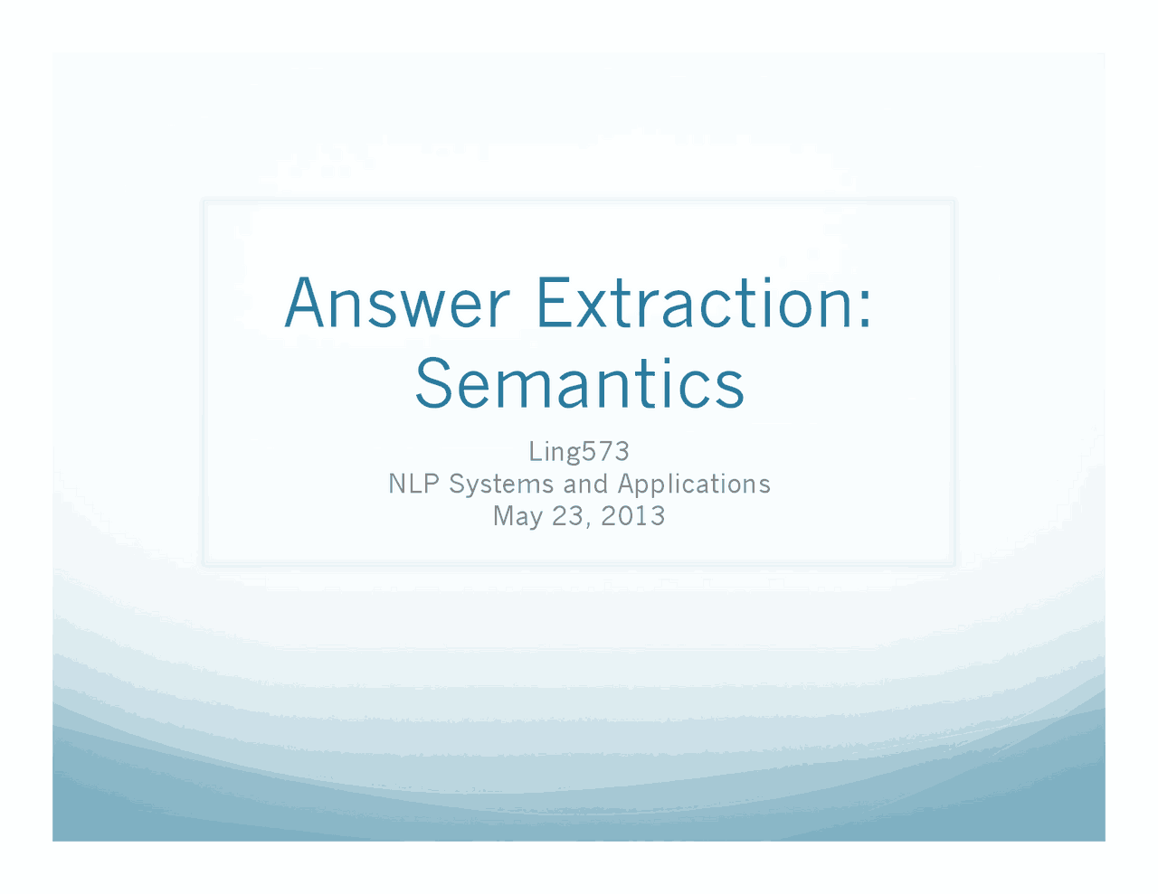 Answer Extraction Semantics Schemes And Mind Maps Social Statistics