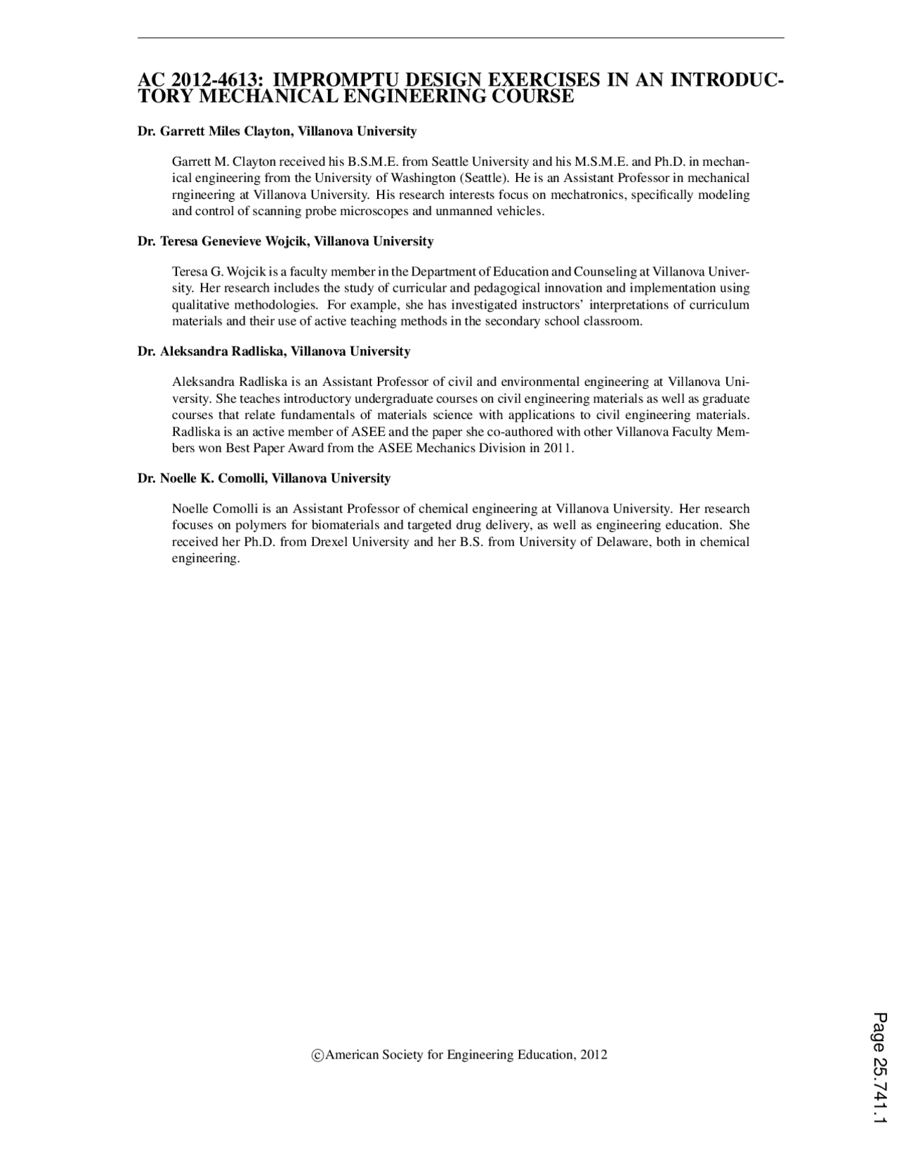 Impromptu Design Exercises in an Introductory Mechanical ...