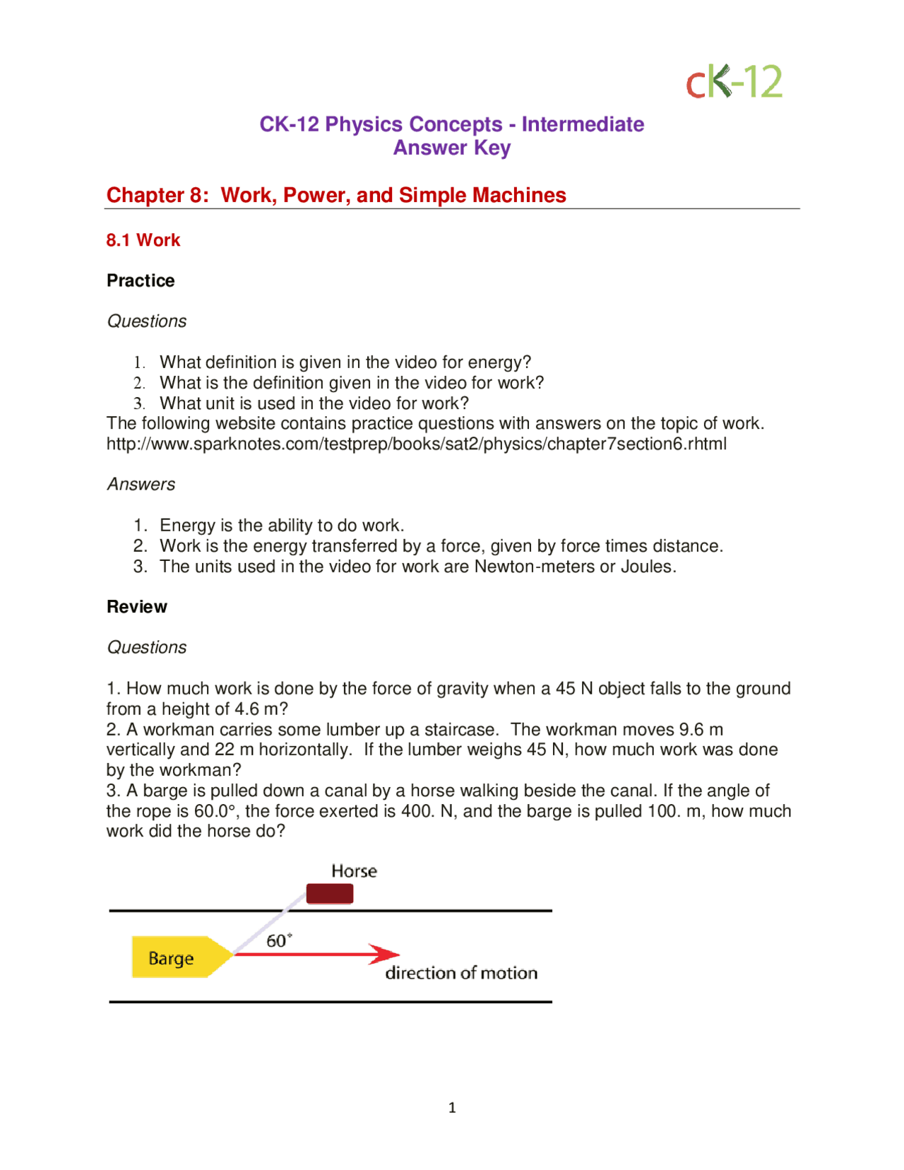 Chapter 8: Work, Power, and Simple Machines | Lecture notes Physics ...