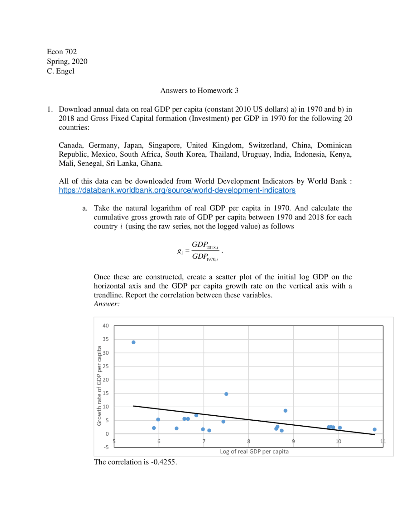 Econ 702 Spring, 2020 C. Engel Answers to Homework 3 1 ... | Slides ...