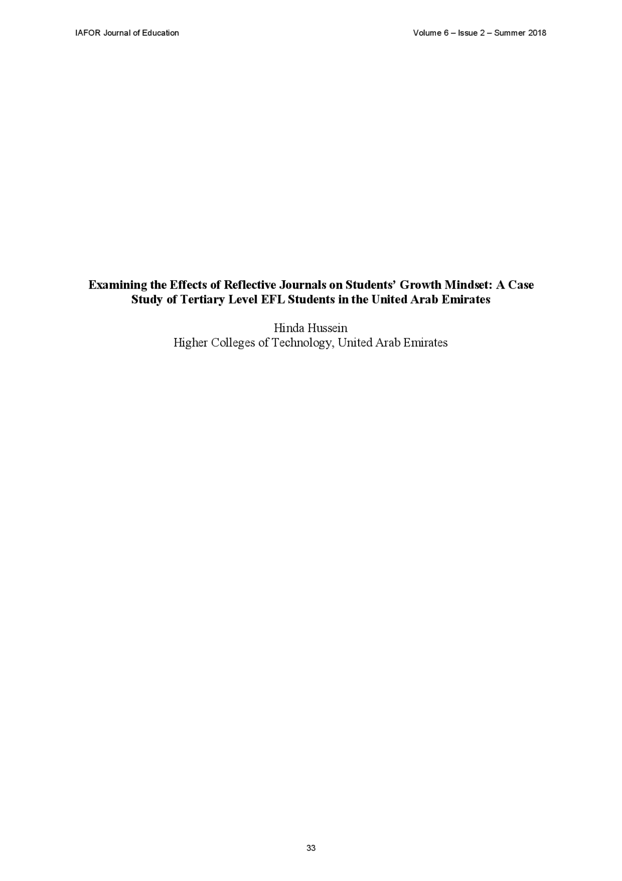 Examining the Effects of Reflective Journals on Students ... | Study notes English | Docsity
