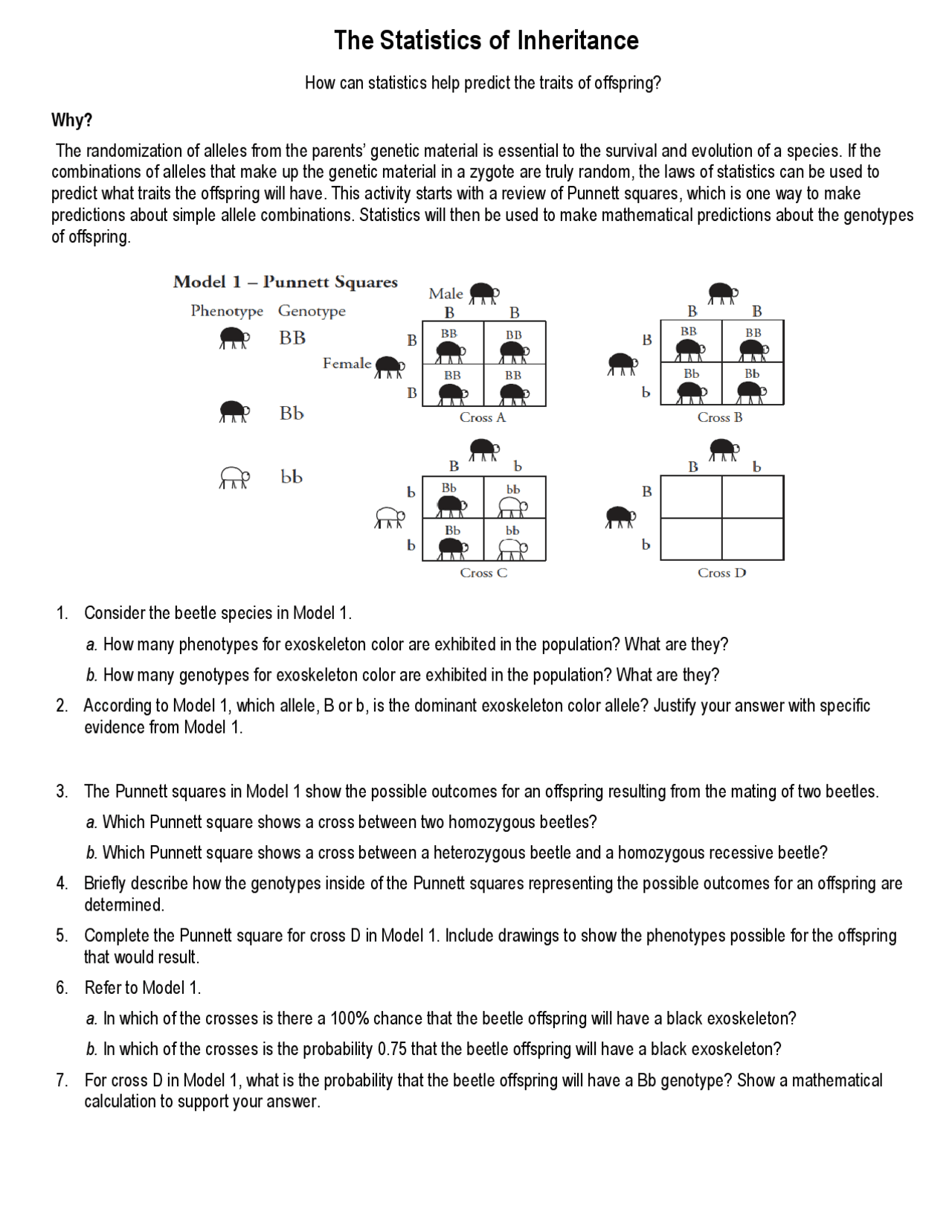 The Statistics Of Inheritance Lecture Notes Statistics Docsity