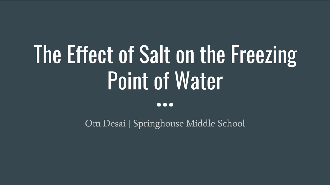 The Effect of Salt on the Freezing Point of Water | Exercises Chemistry ...