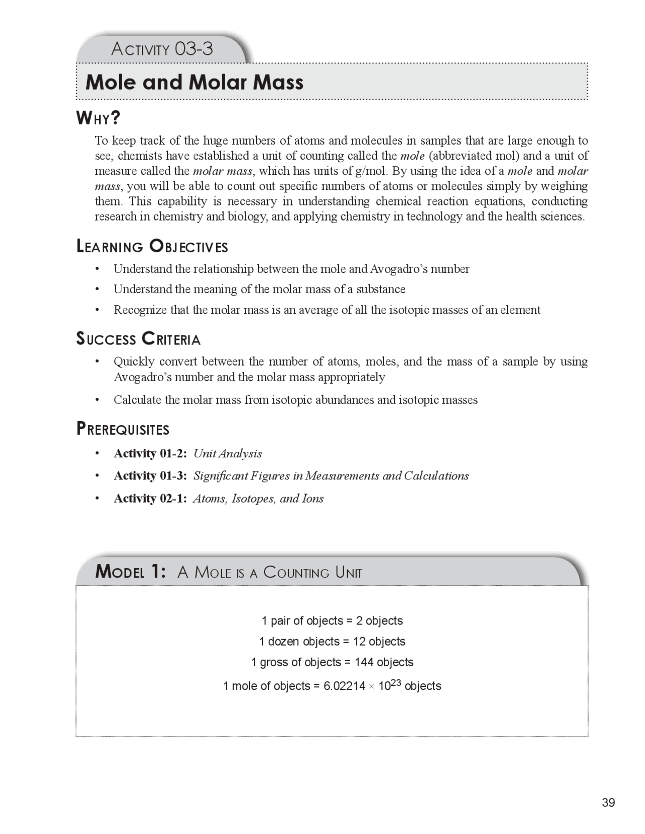 Mole and Molar Mass | Study notes Chemistry | Docsity