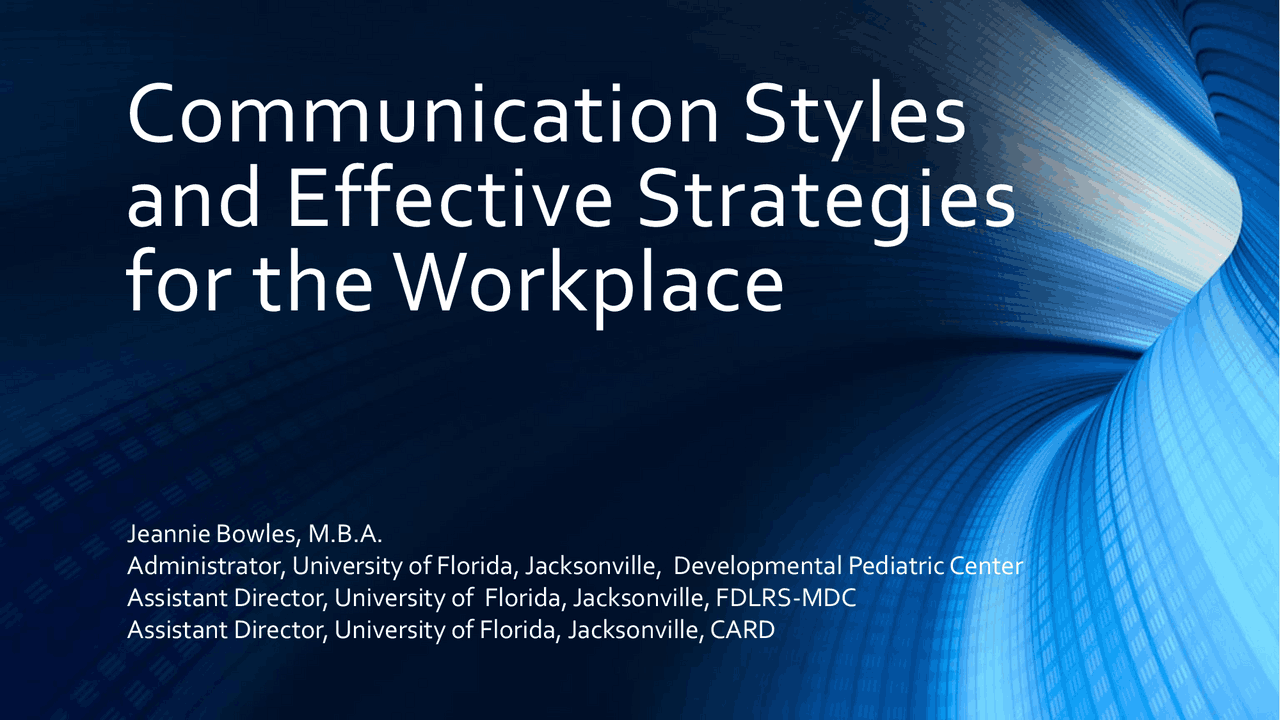 Communication Styles and Effective Strategies for the ... | Study notes ...