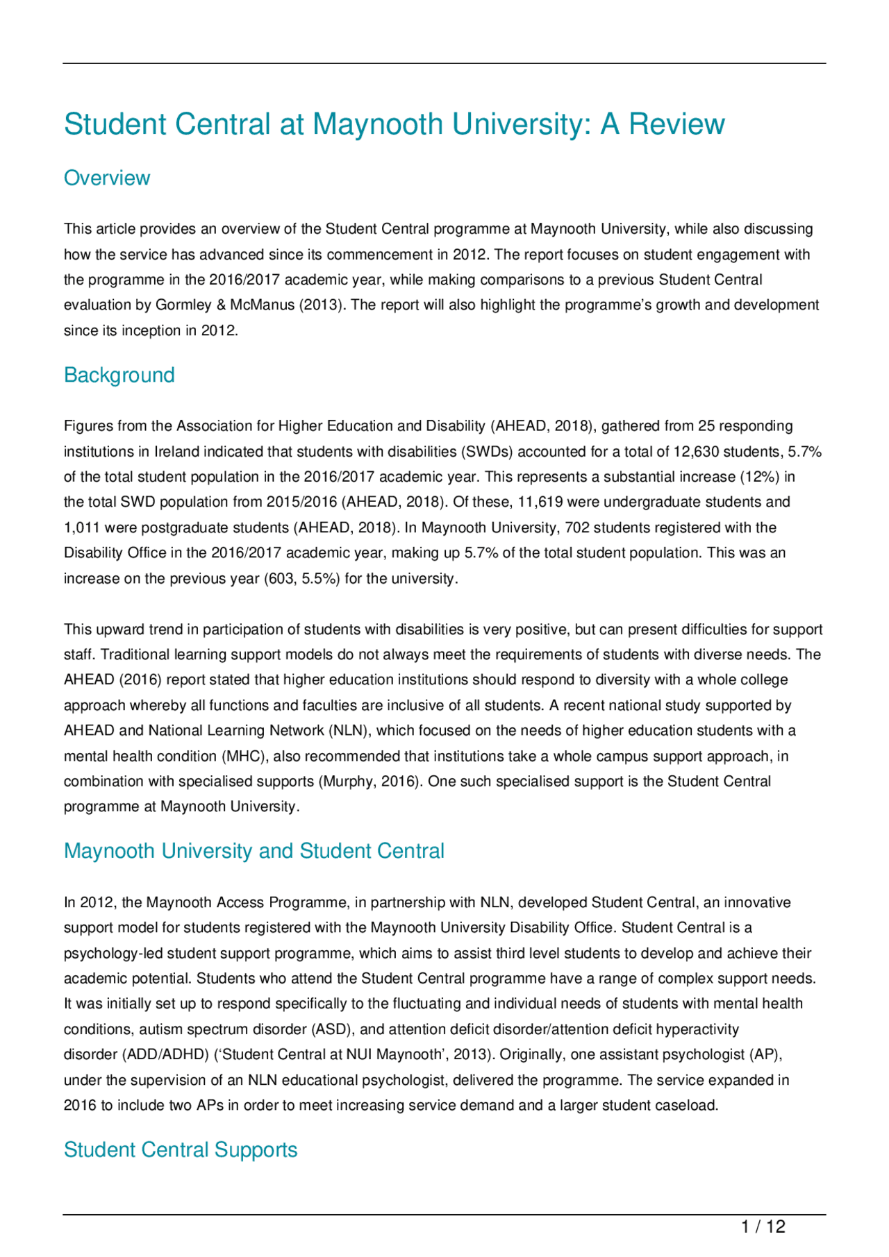 Student Central at Maynooth University: A Review | Exams Psychology ...