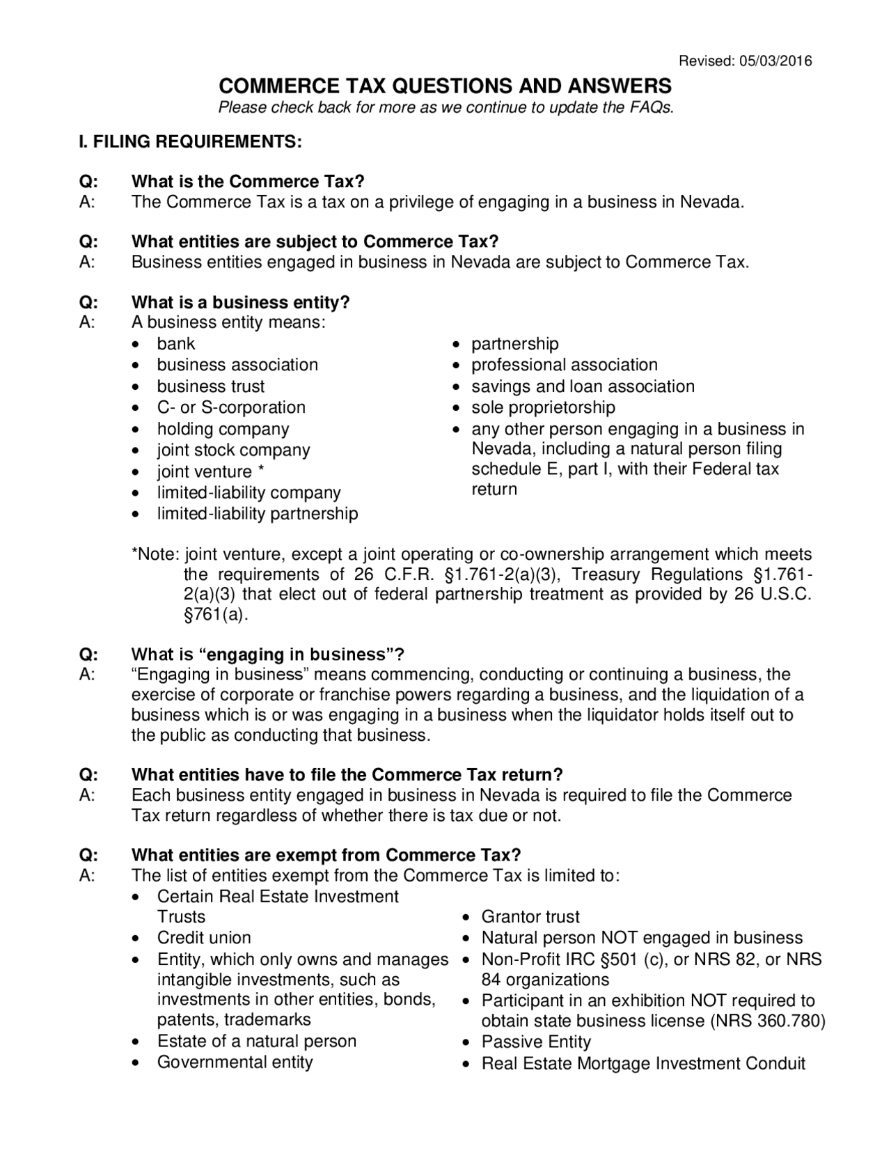 COMMERCE TAX QUESTIONS AND ANSWERS | Exams Business | Docsity