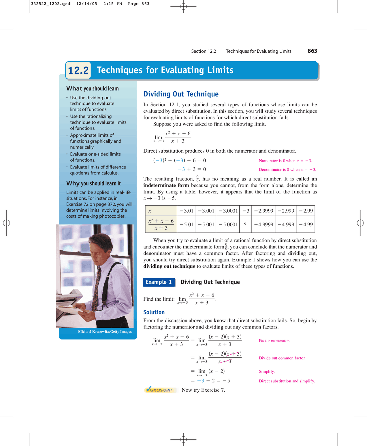 Techniques for Evaluating Limits | Study notes Calculus | Docsity