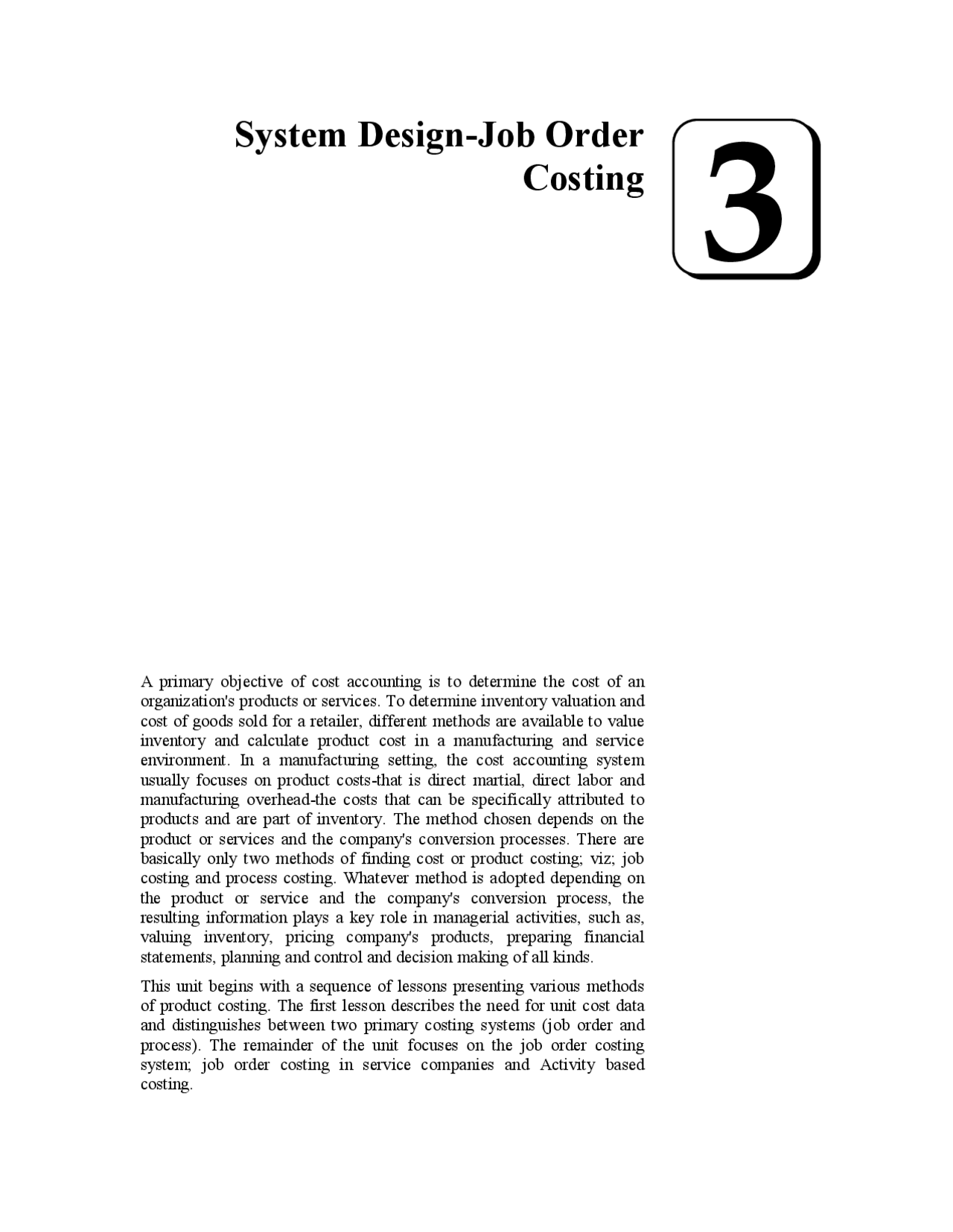 System Design Job Order Costing Exams Design Docsity