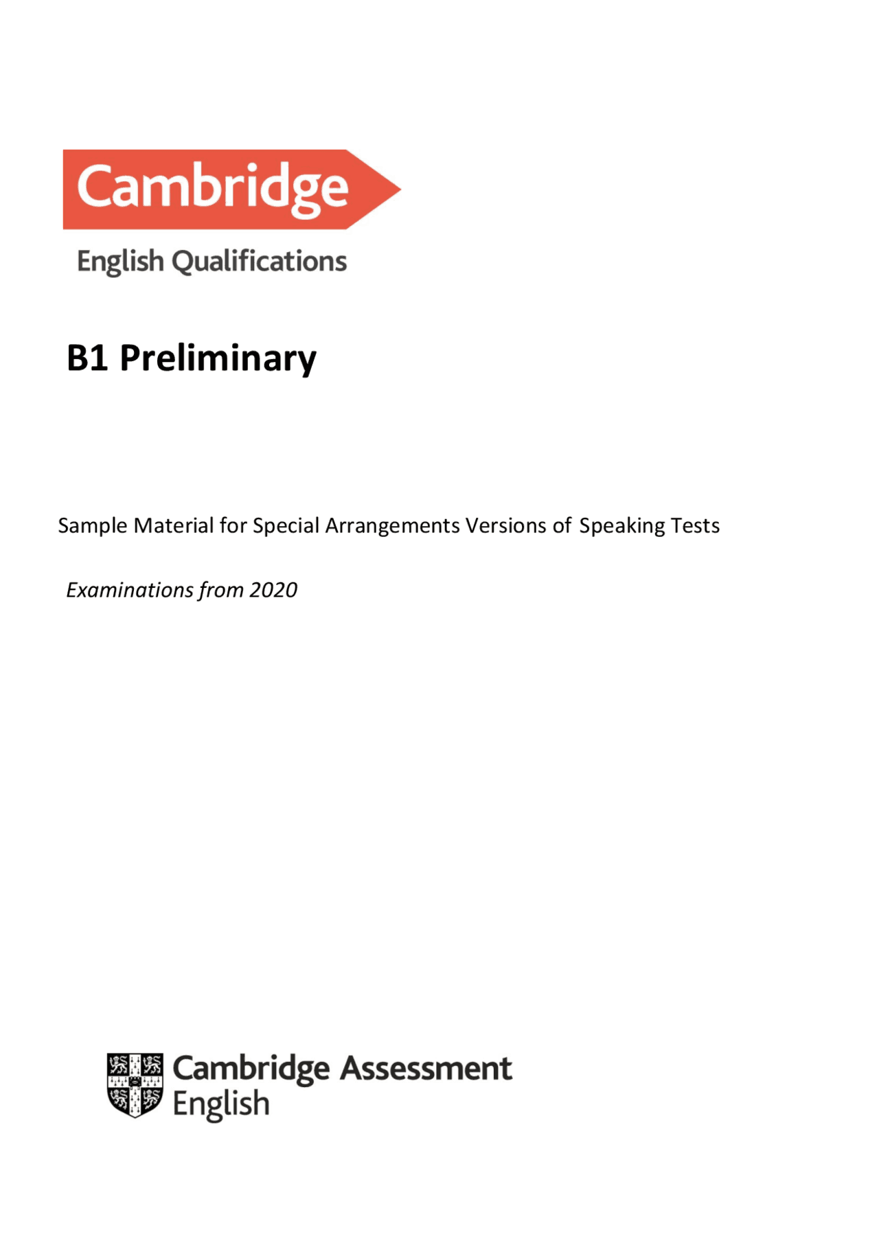 B1 Preliminary | Study notes English | Docsity