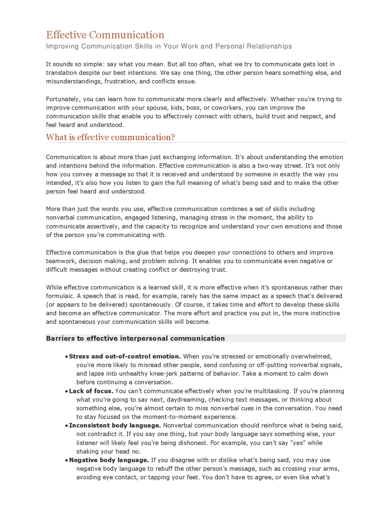 Effective Communication - Take Stock In Children | Lecture notes ...