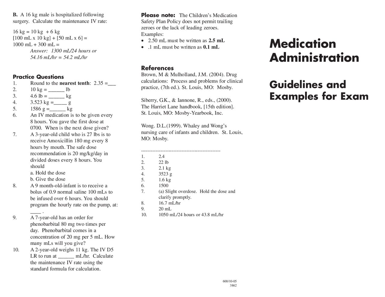 Sample-medication-administration-test.pdf | Study notes Nursing | Docsity
