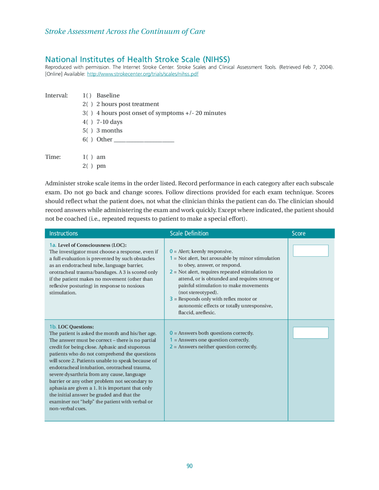 Nihss Stroke Scale Score Sheet Pdf - Infoupdate.org