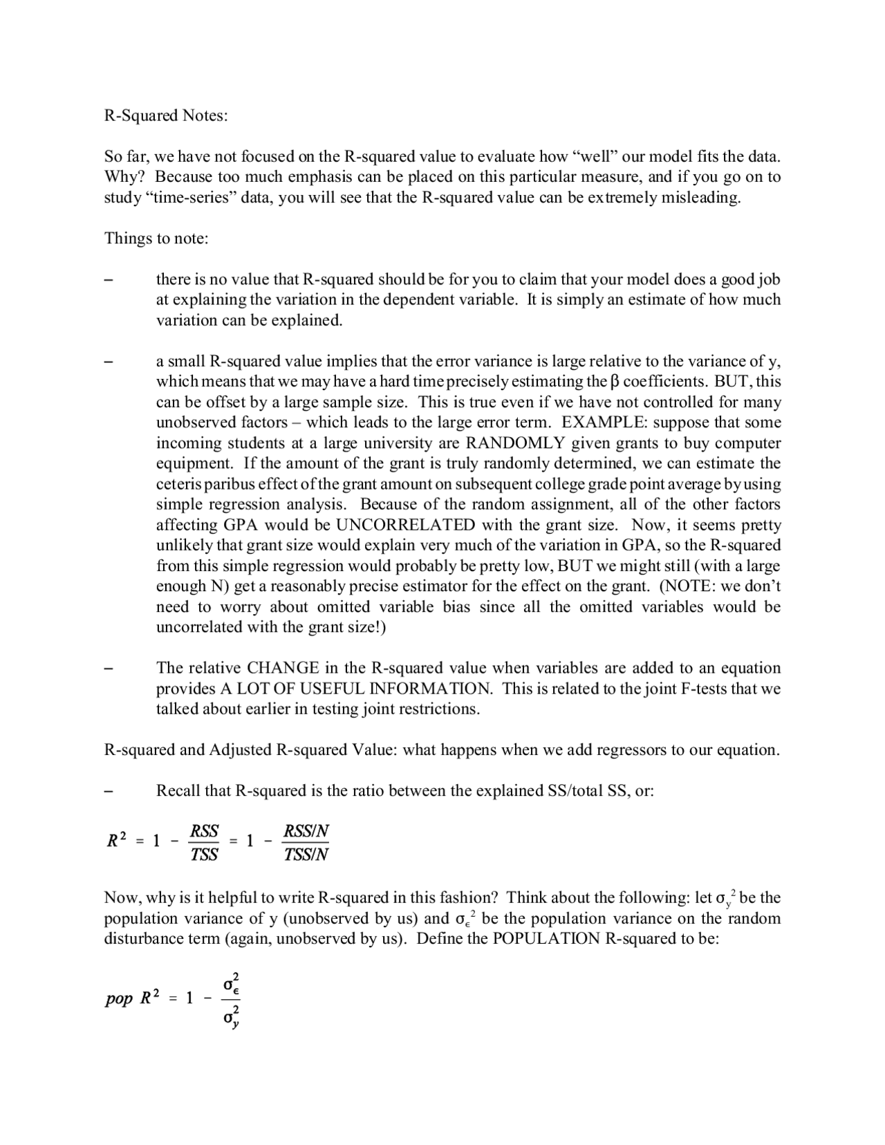 R Squared Notes So Far We Have Not Focused On Monografías