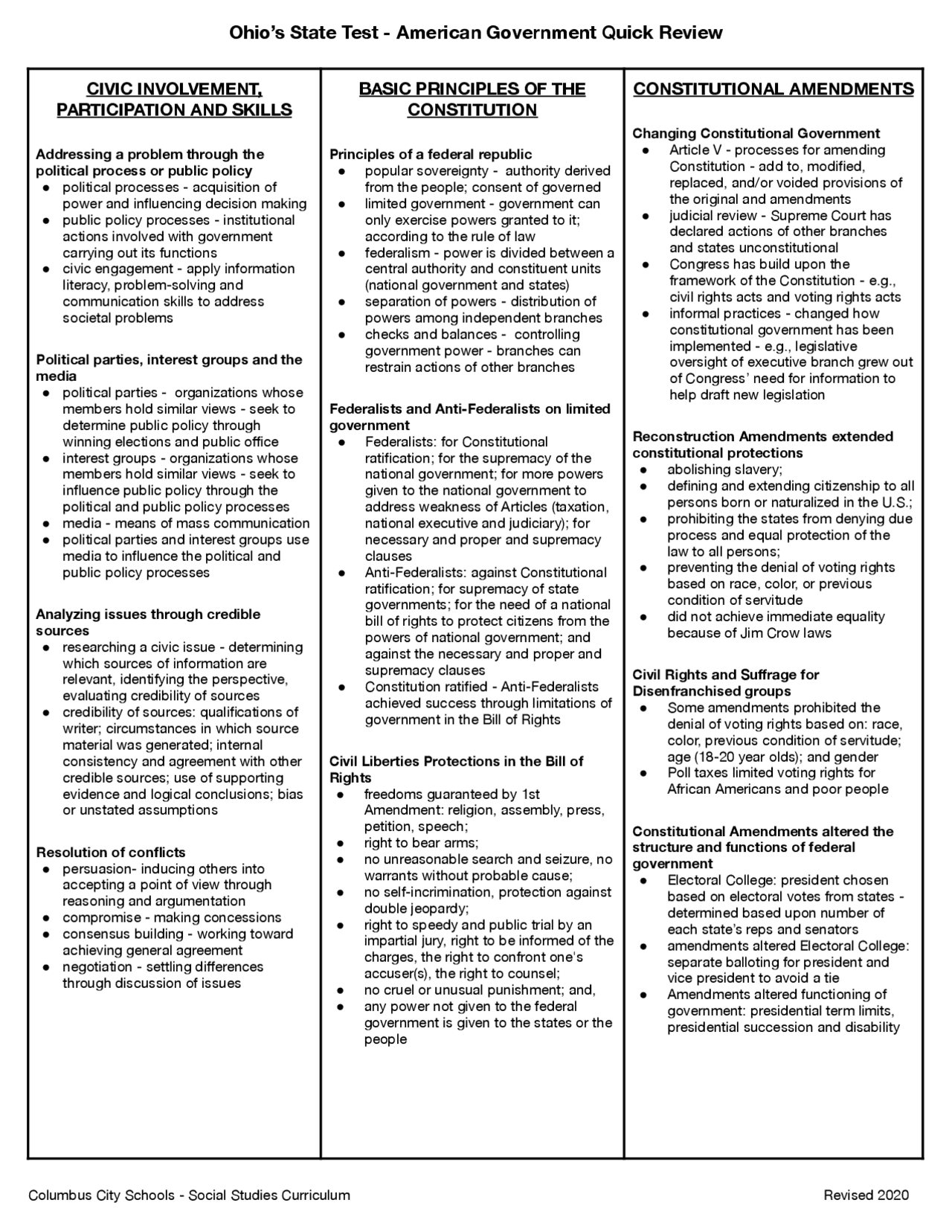 Ohios State Test Exams Public Policy Docsity