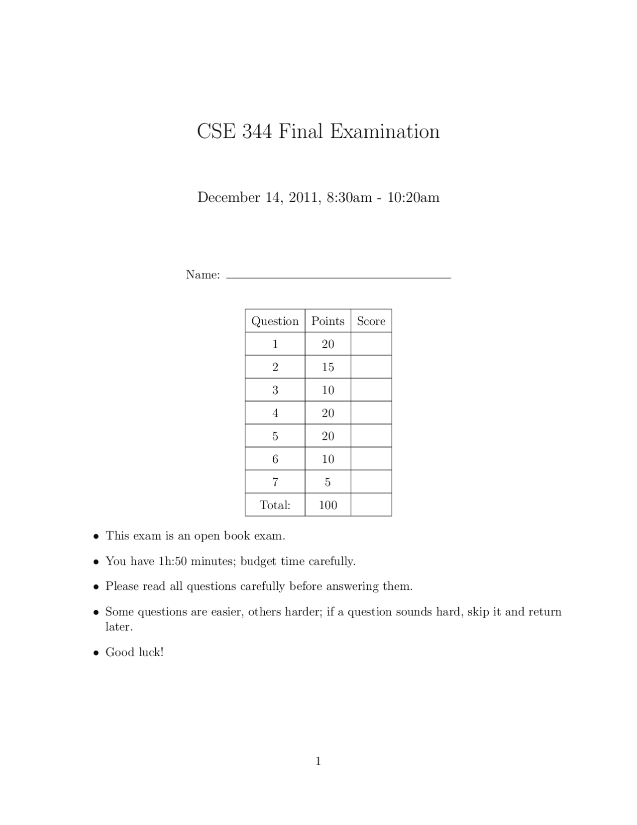 Cse 344 Final Examination Lecture Notes Latin Docsity