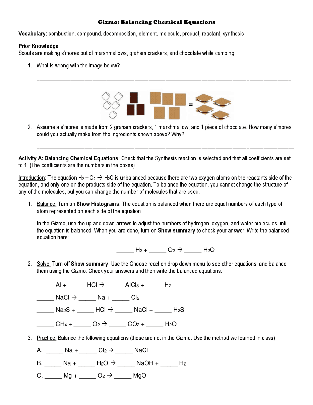 Balancing Chemical Equations Worksheet Answer Key: A Guide to Mastering ...