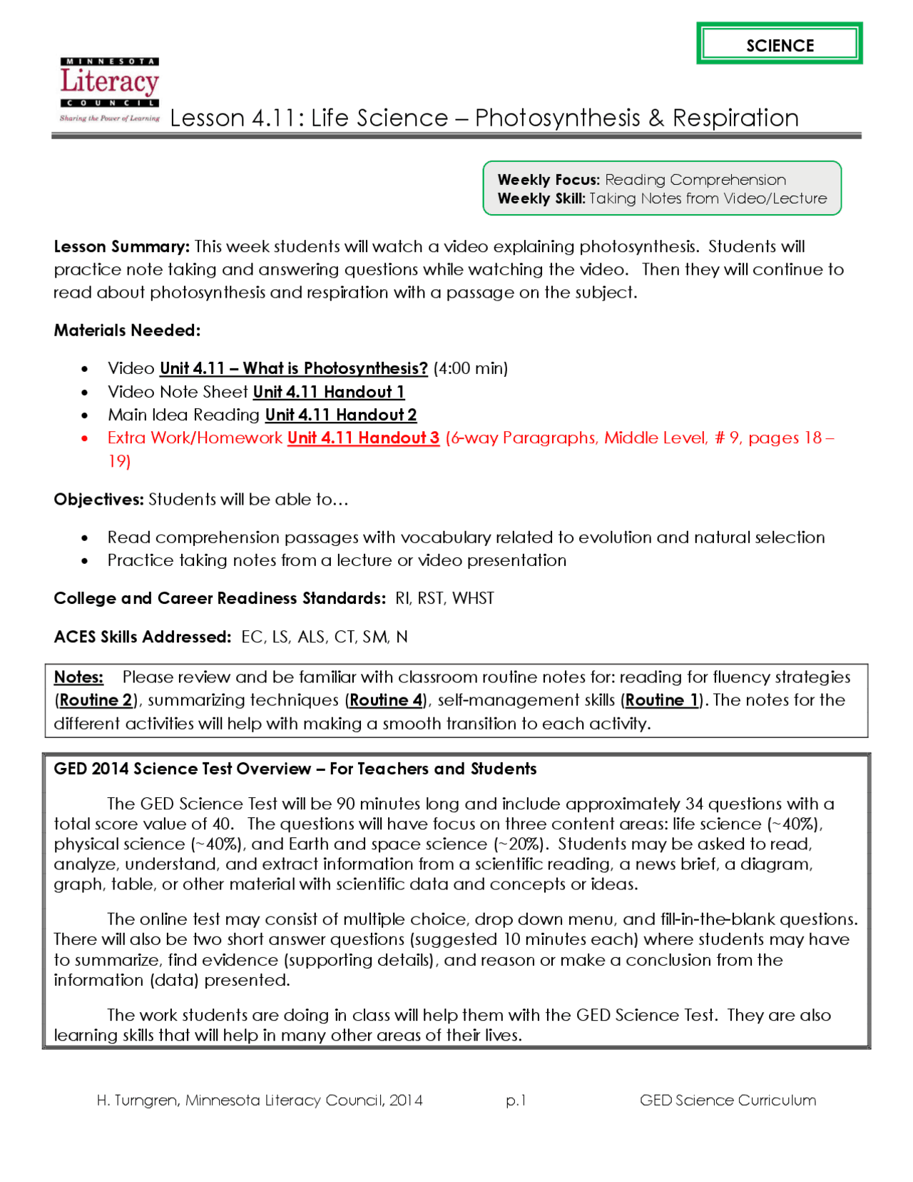 Lesson 4.11: Photosynthesis & Respiration in Life Science | Lecture ...