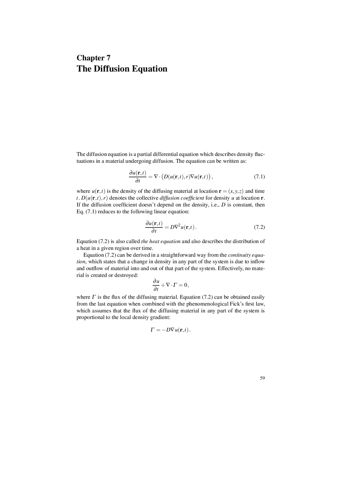 The Diffusion Equation Lecture Notes Differential Equations Docsity