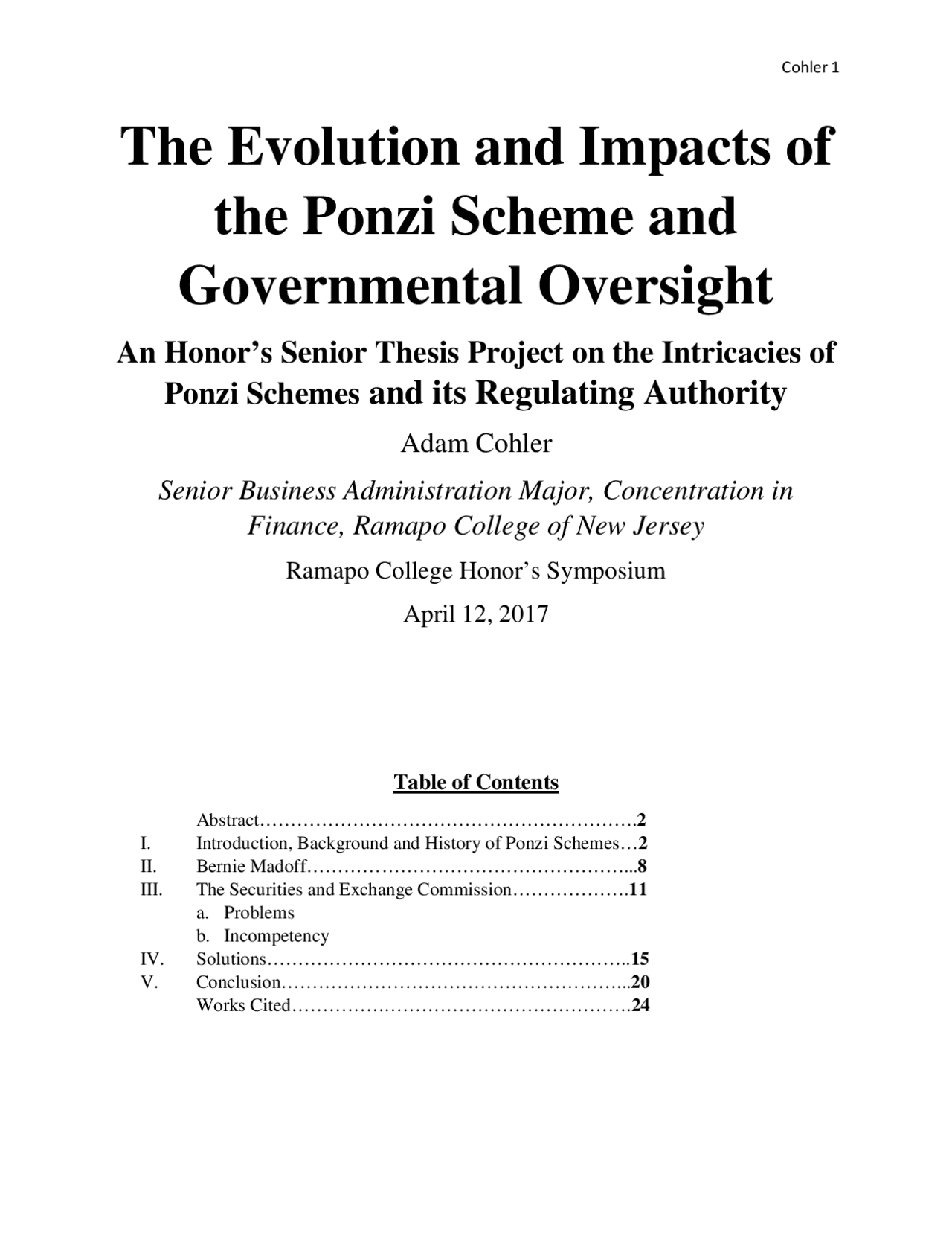 The Evolution and Impacts of the Ponzi Scheme and ... | Exercises ...
