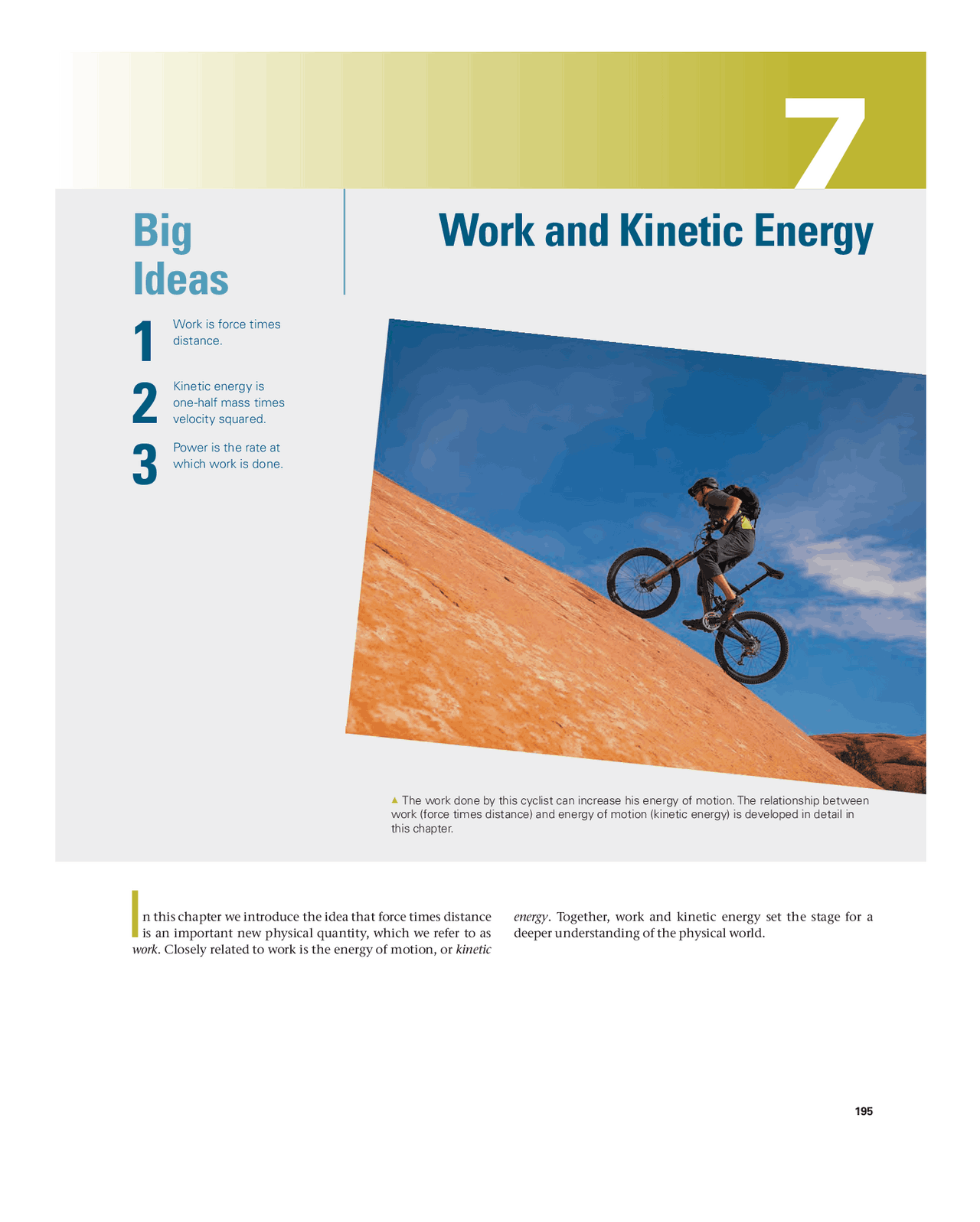Work and Kinetic Energy Big Ideas | Slides Physics | Docsity