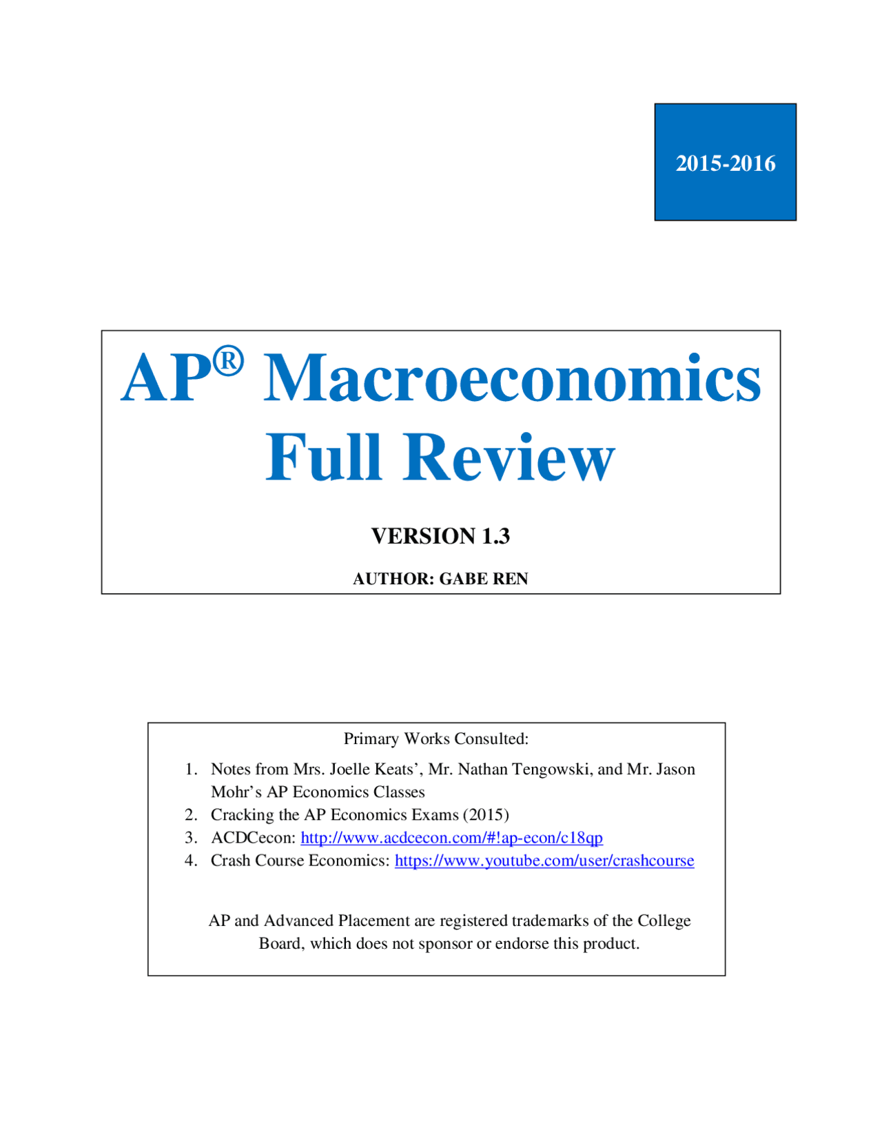 AP Macroeconomics Full Review | Slides Microeconomics | Docsity