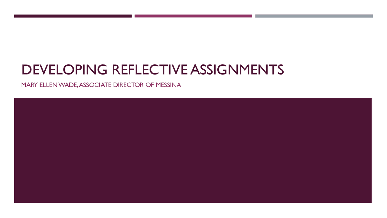 Developing Reflective Assignments Exercises Technical English Docsity