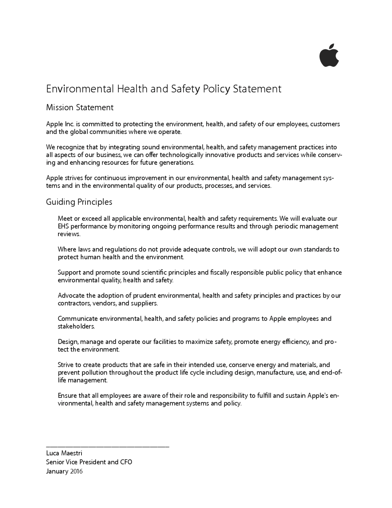 Environmental Health and Safety Policy Statement | Lecture notes Design ...