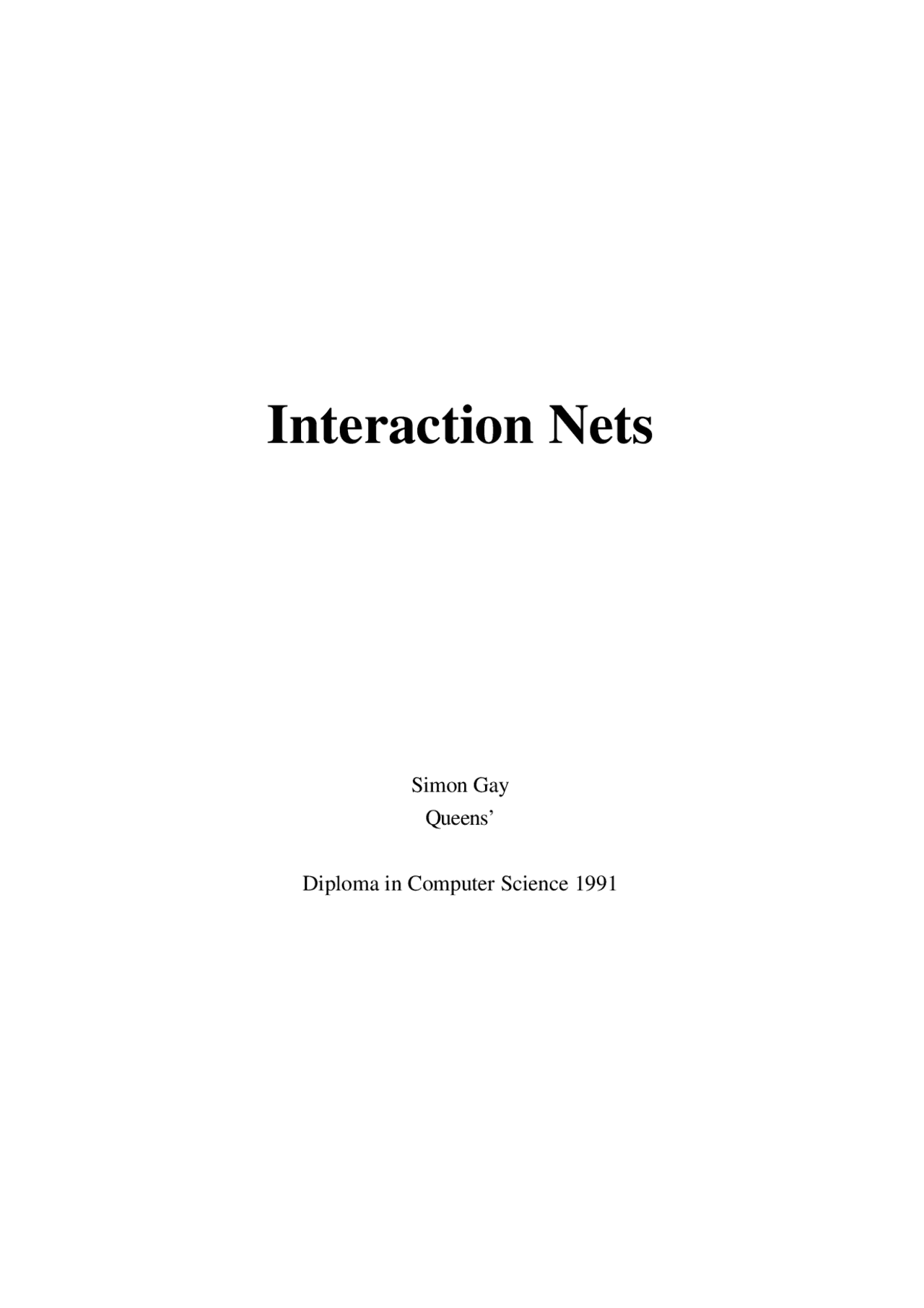 Interaction Nets Lecture Notes Logic Docsity