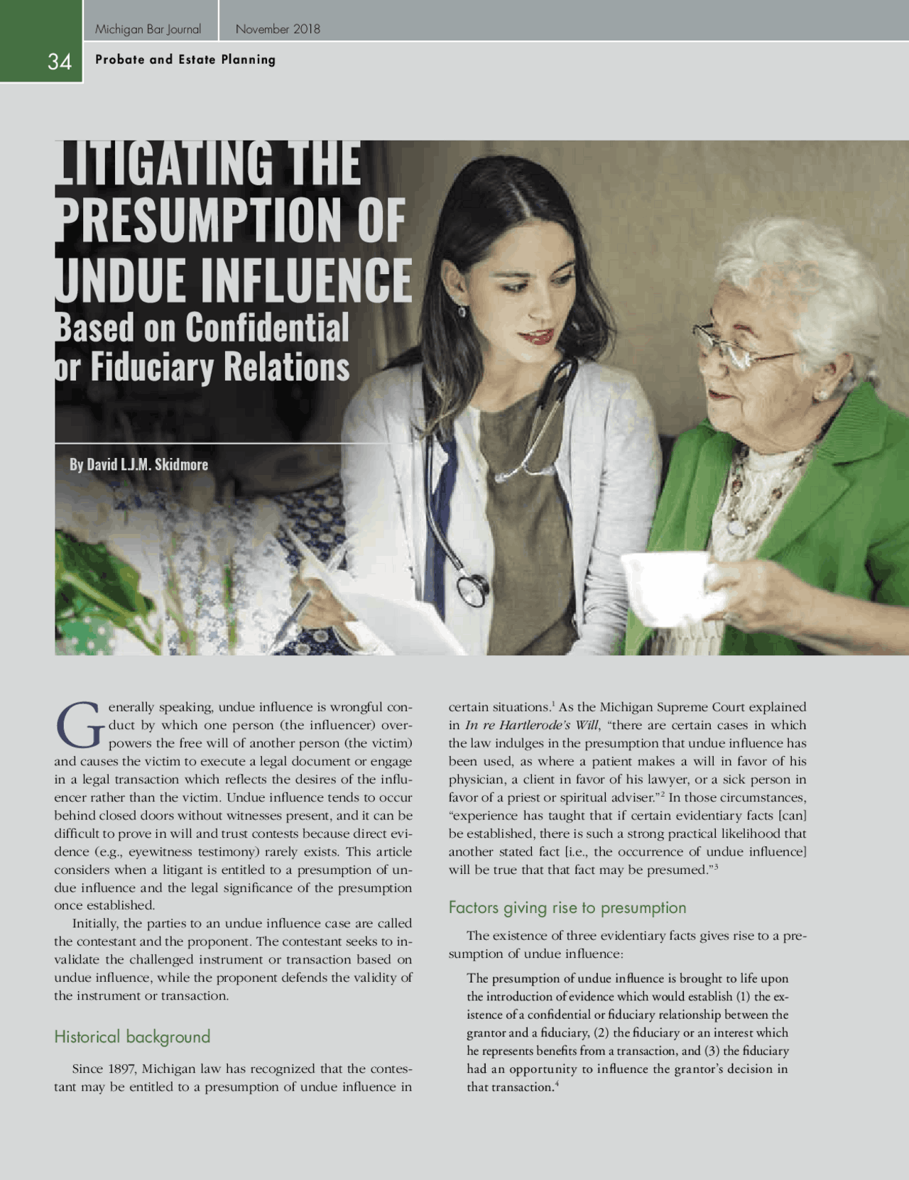 Litigating the Presumption of Undue Influence Based on ... | Schemes ...