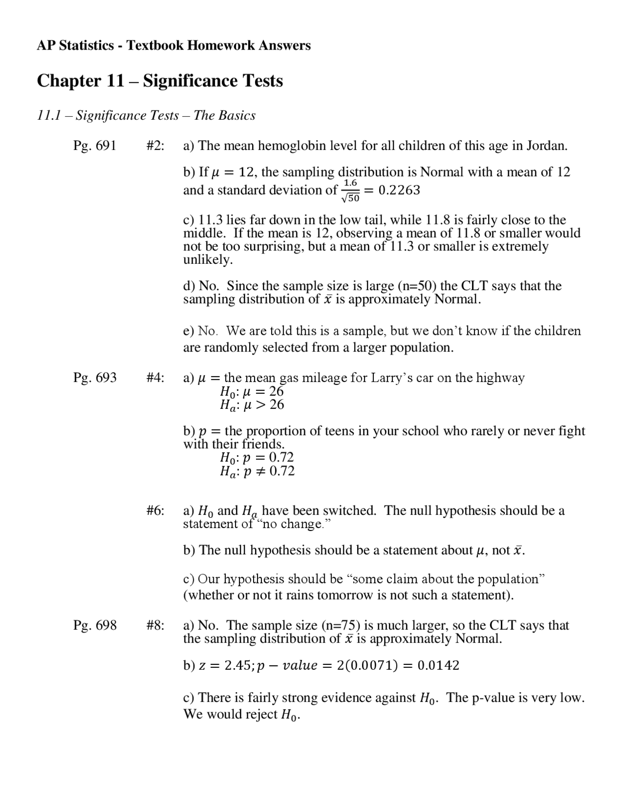 AP Statistics Textbook: Significance Tests and Errors | Study notes ...