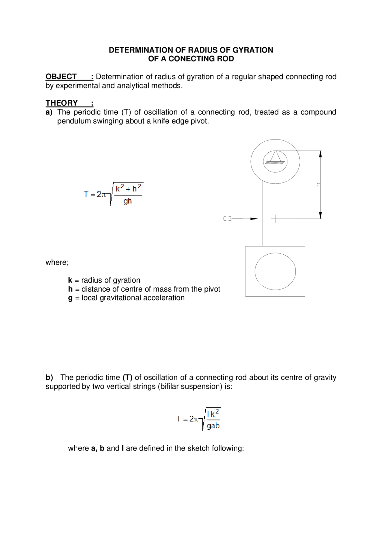 DETERMINATION OF RADIUS OF GYRATION | Summaries Advanced Calculus | Docsity