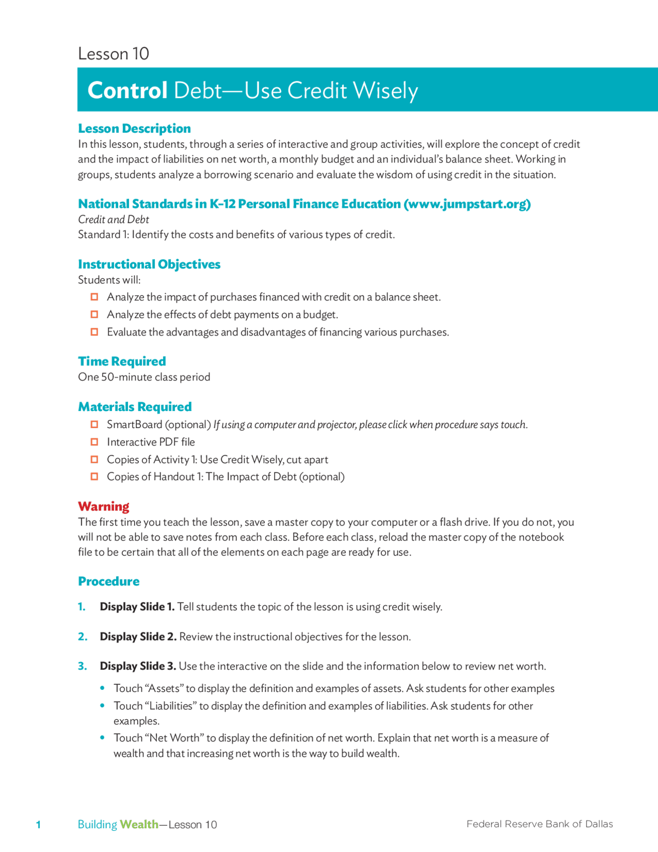 Using Credit Wisely: Impact on Net Worth and Budget | Study notes ...
