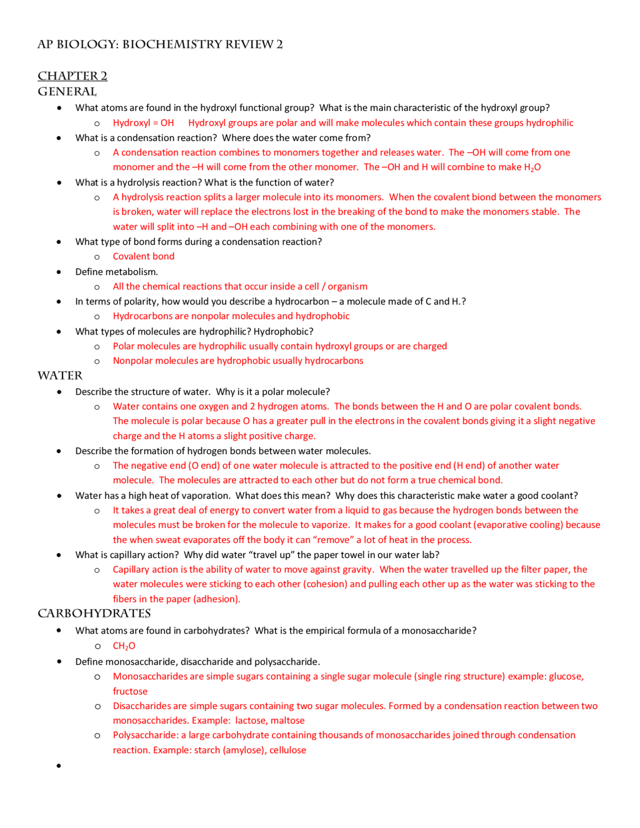 BIOCHEMISTRY REVIEW 2 CHAPTER 2 GENERAL | Lecture notes Biochemistry ...