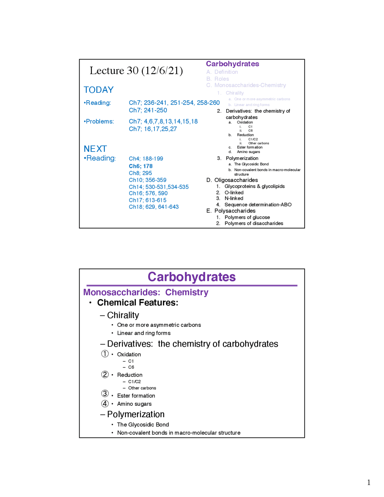 Carbohydrates | Study notes Chemistry | Docsity