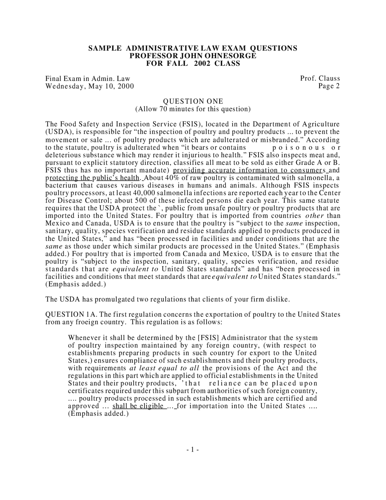 Sample administrative law exam questions | Exams Administrative Law ...