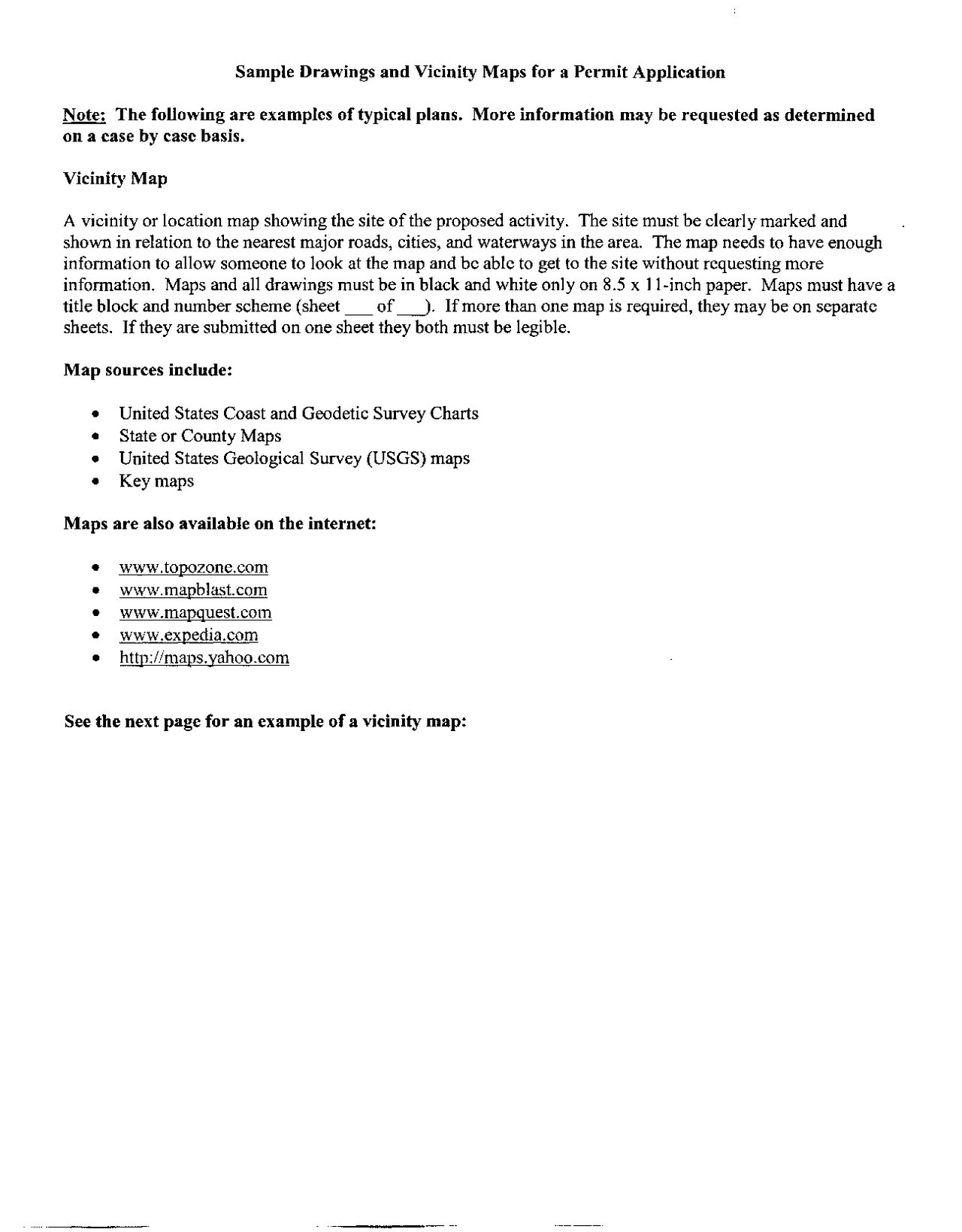 Vicinity Map and Driving Instructions for Permit Application | Study ...