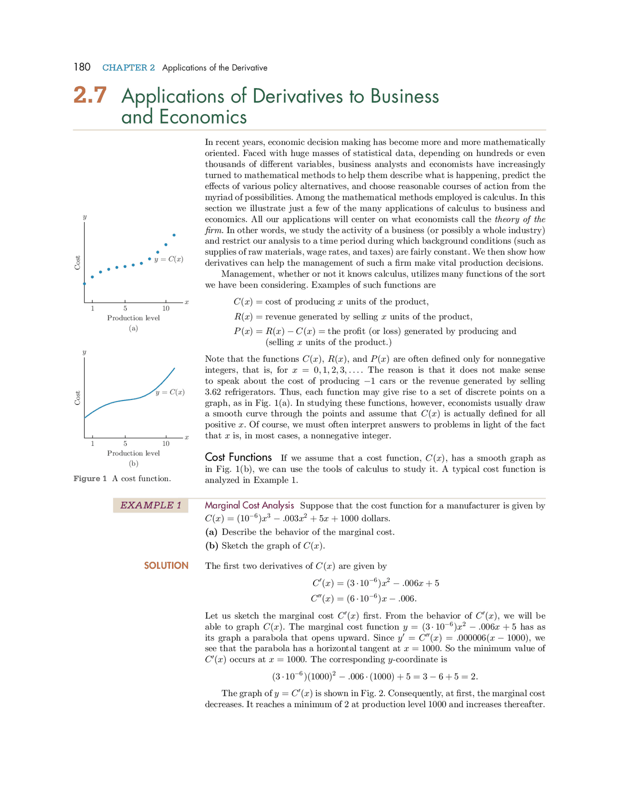 2.7 Applications of Derivatives to Business and Economics | Study notes ...