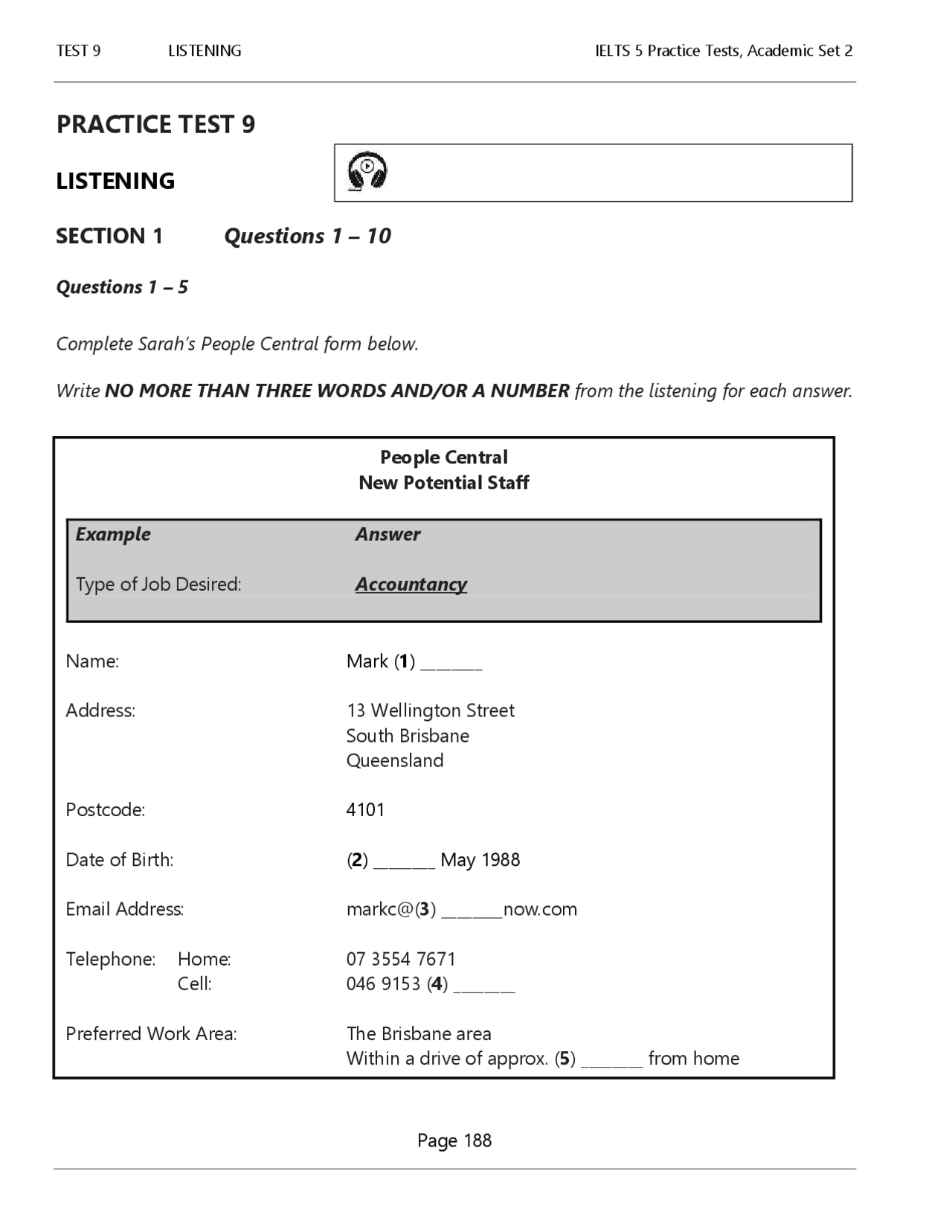 Practice Test 9 Listening Summaries Printing Docsity