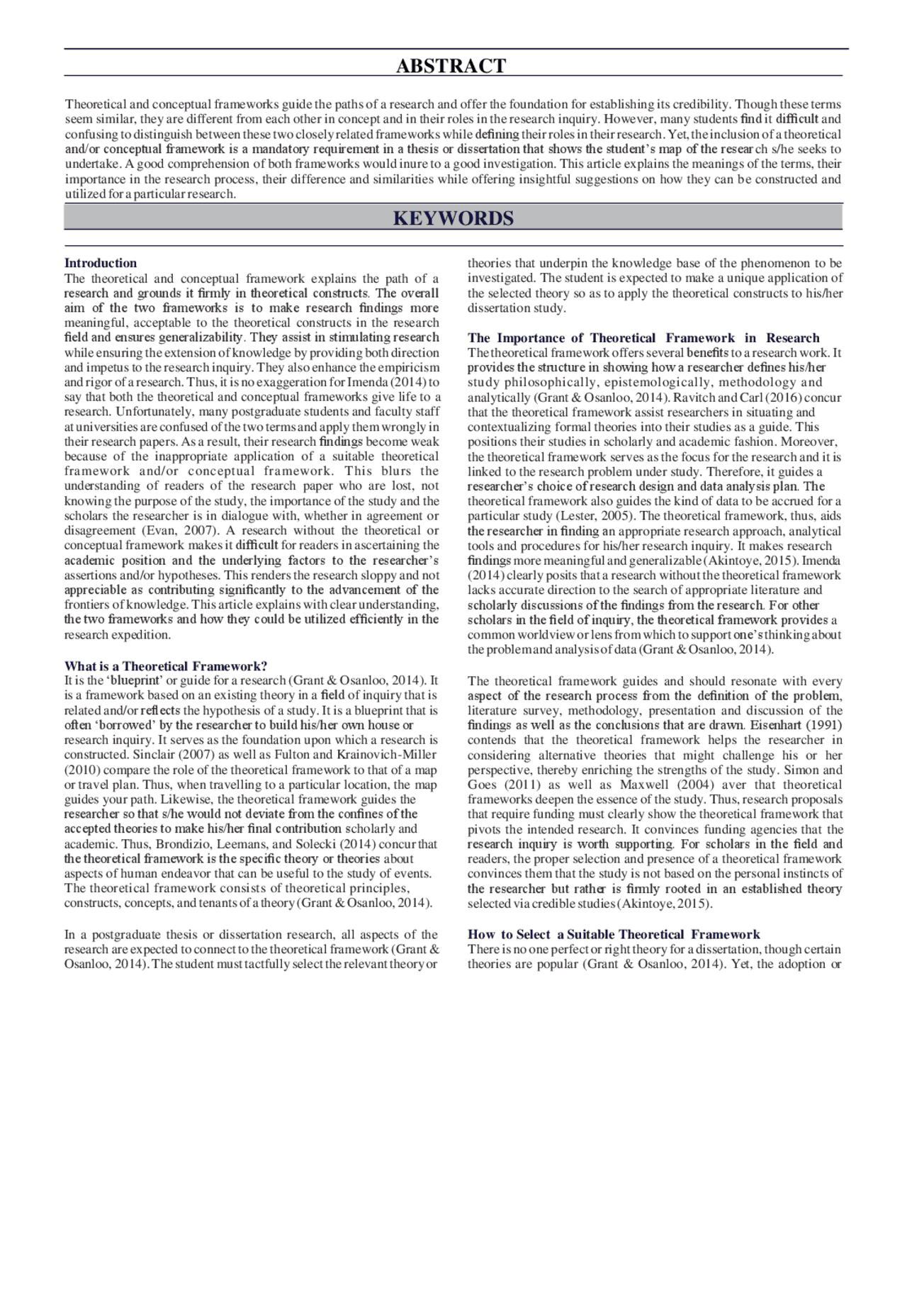 Theoretical Framework Example Of A Research Paper Slides Literature